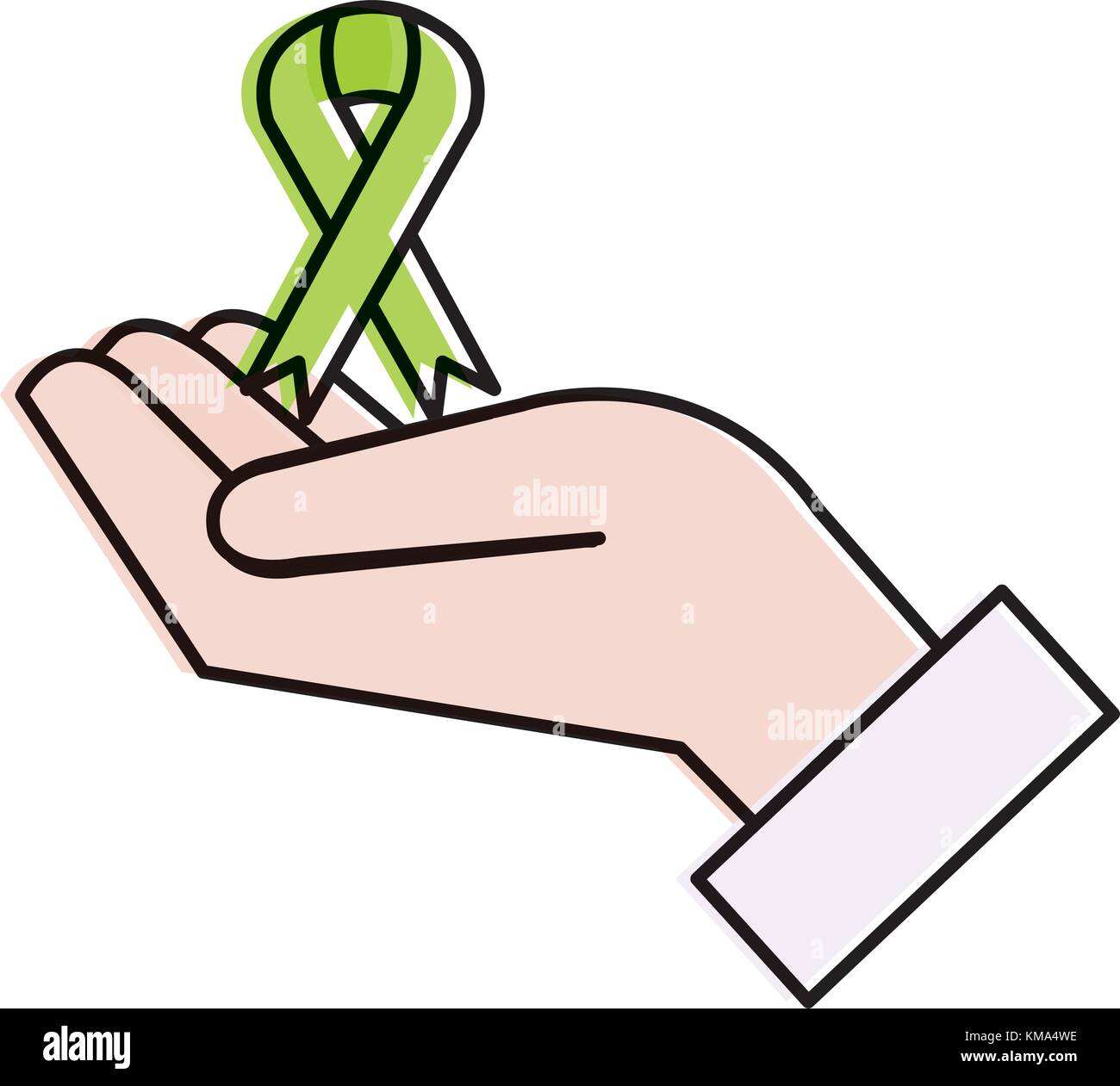 hand with ribbon campaign vector illustration design Stock Vector Image ...