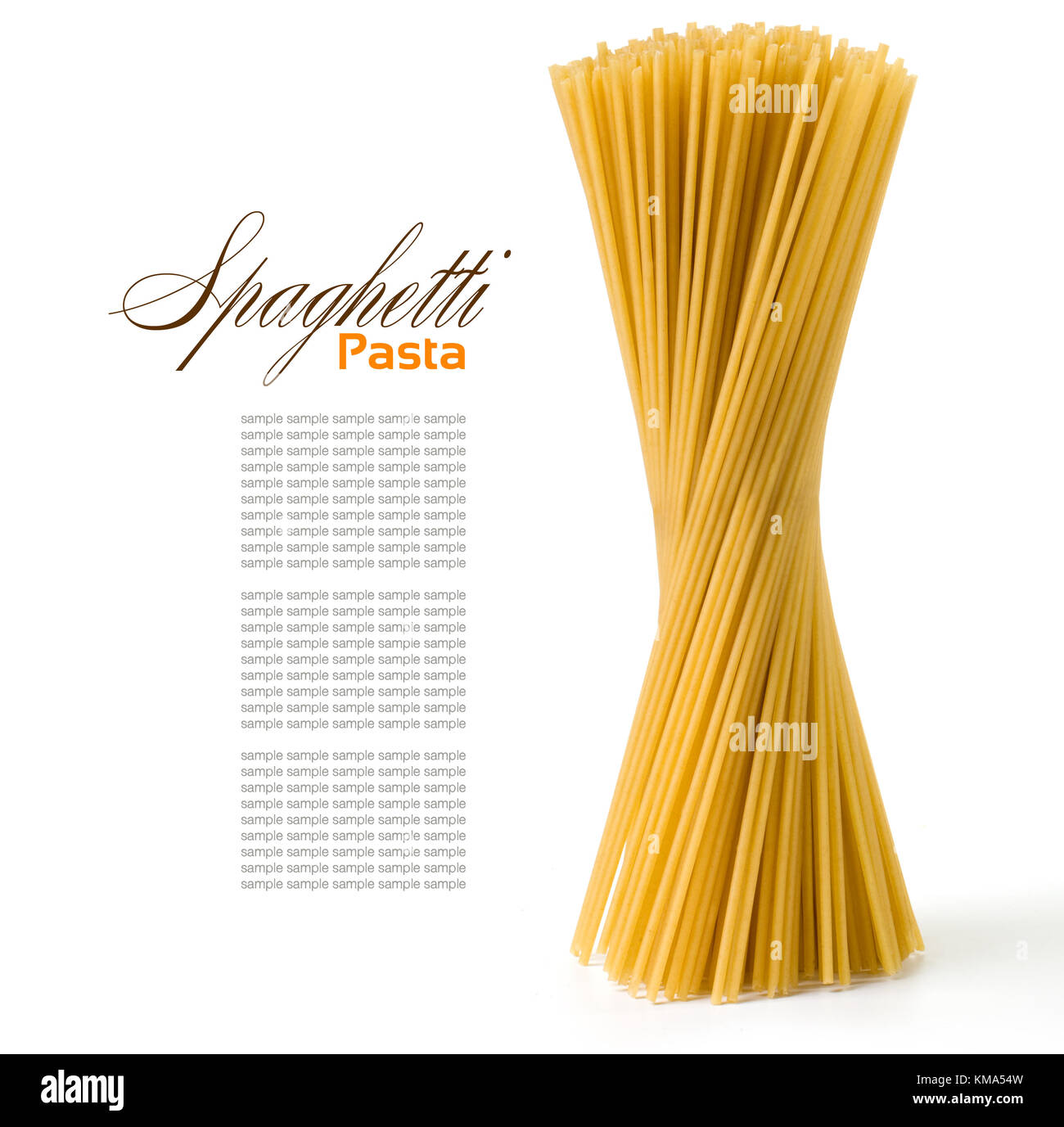 Bunch of spaghetti isolated on white Stock Photo - Alamy