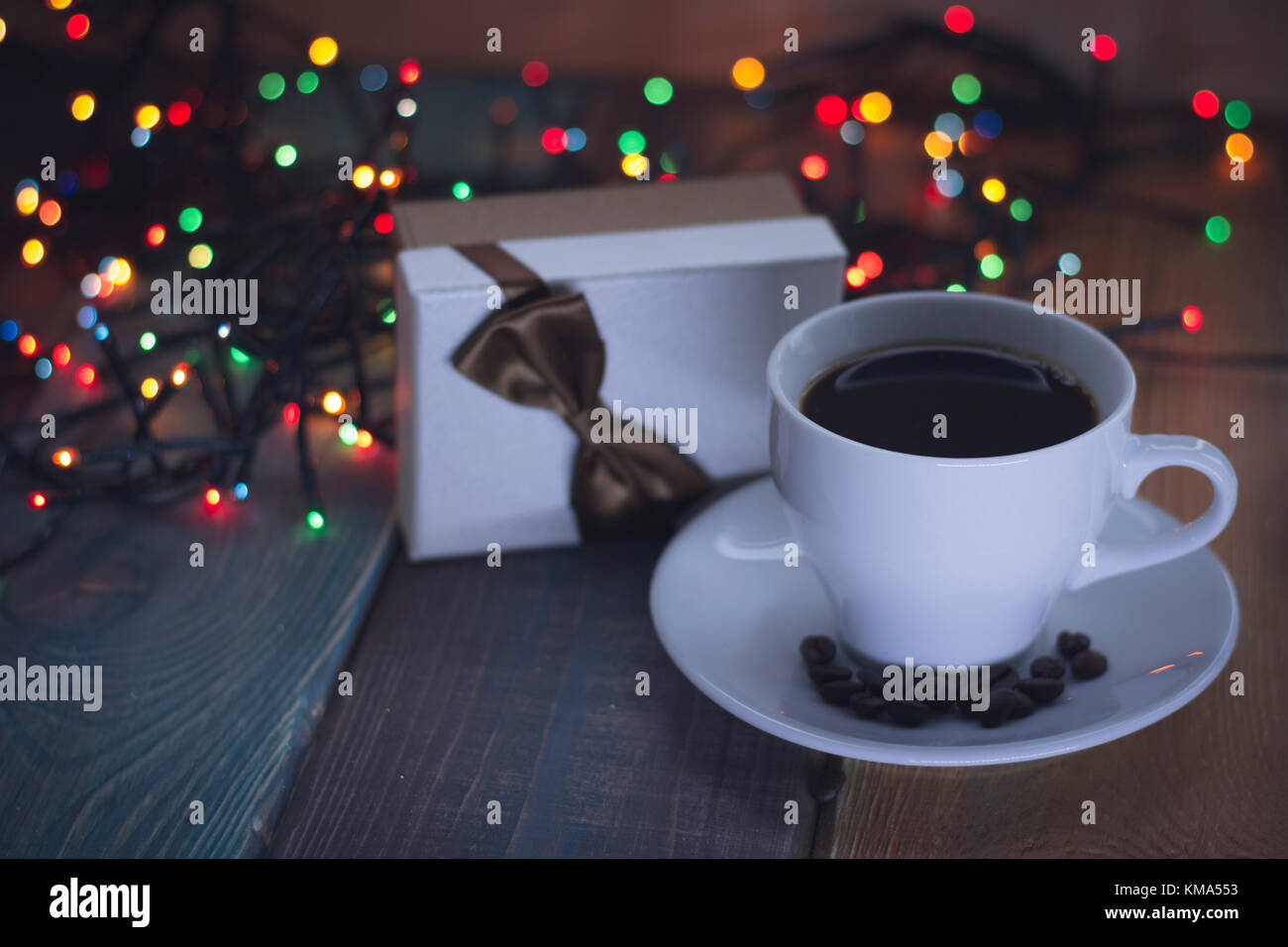 Festive still life with a coffee cup Stock Photo - Alamy