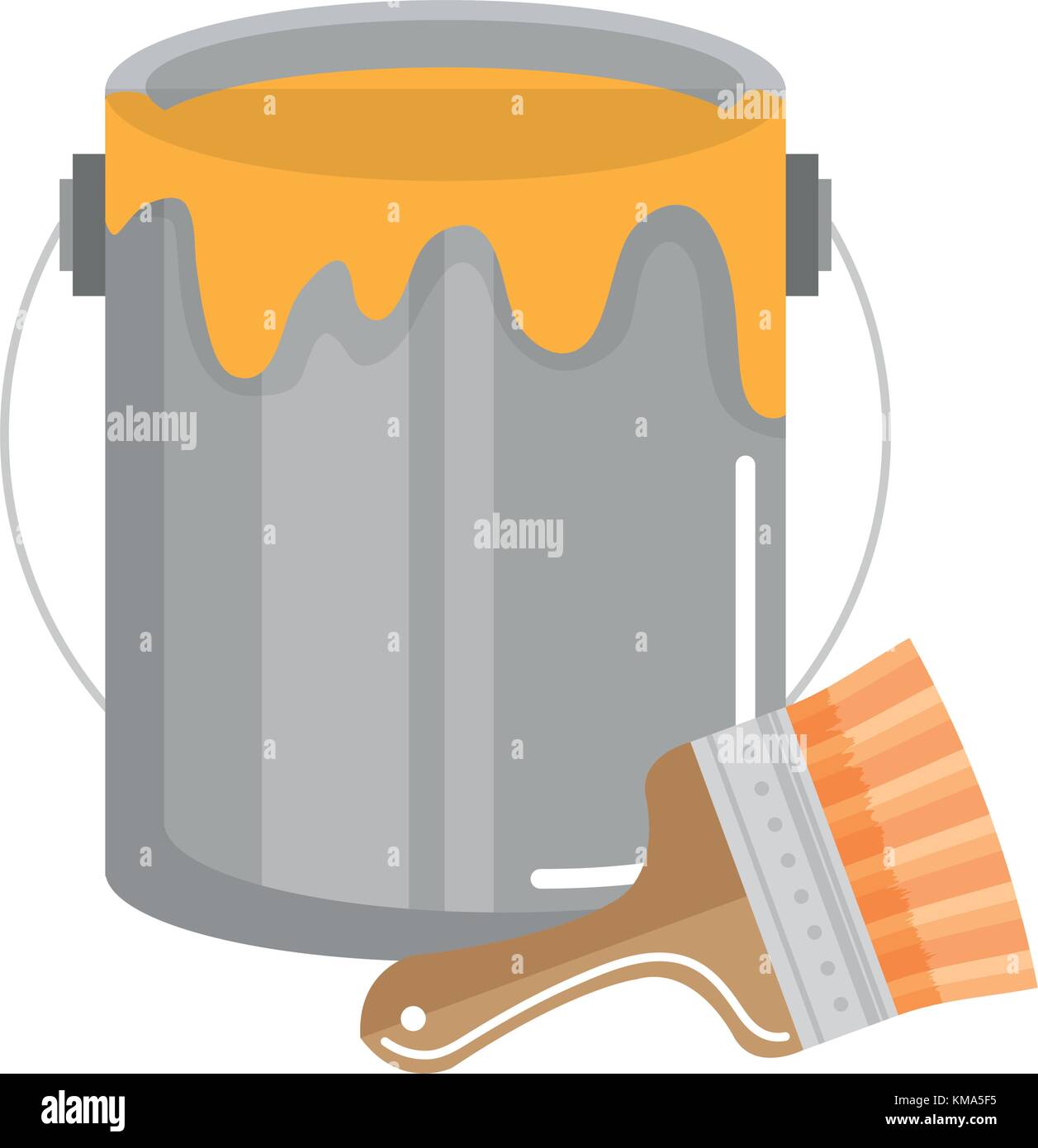 paint brush with pot vector illustration design Stock Vector Image ...