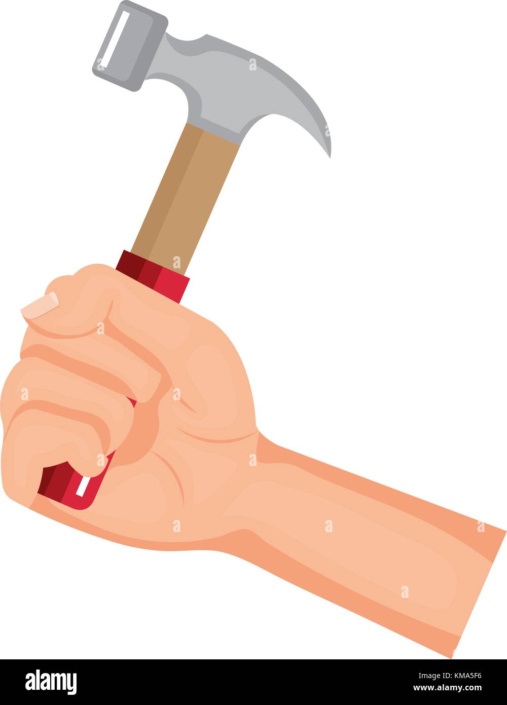 hand with hammer tool isolated icon vector illustration design Stock ...