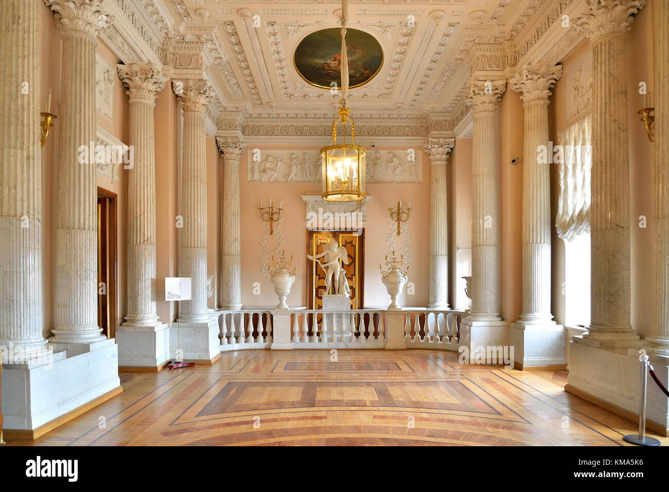 ST.PETERSBURG, RUSSIA - MARCH 03, 2017: Balustrade Marble pantry in the ...