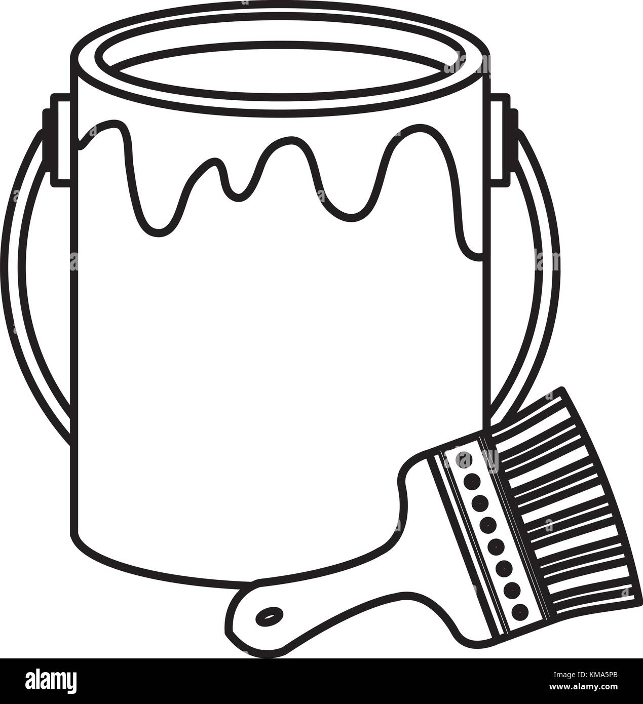 paint brush with pot vector illustration design Stock Vector Image ...