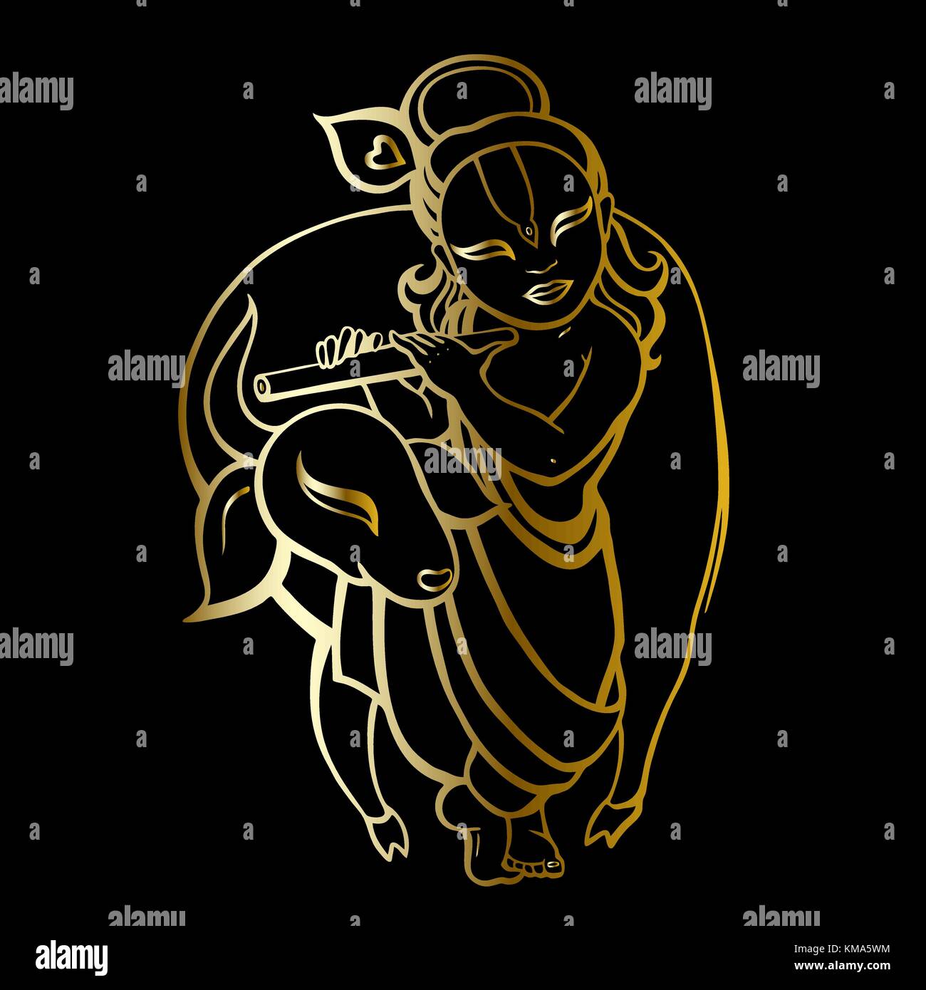 Hindu God Krishna Stock Vector Image & Art - Alamy