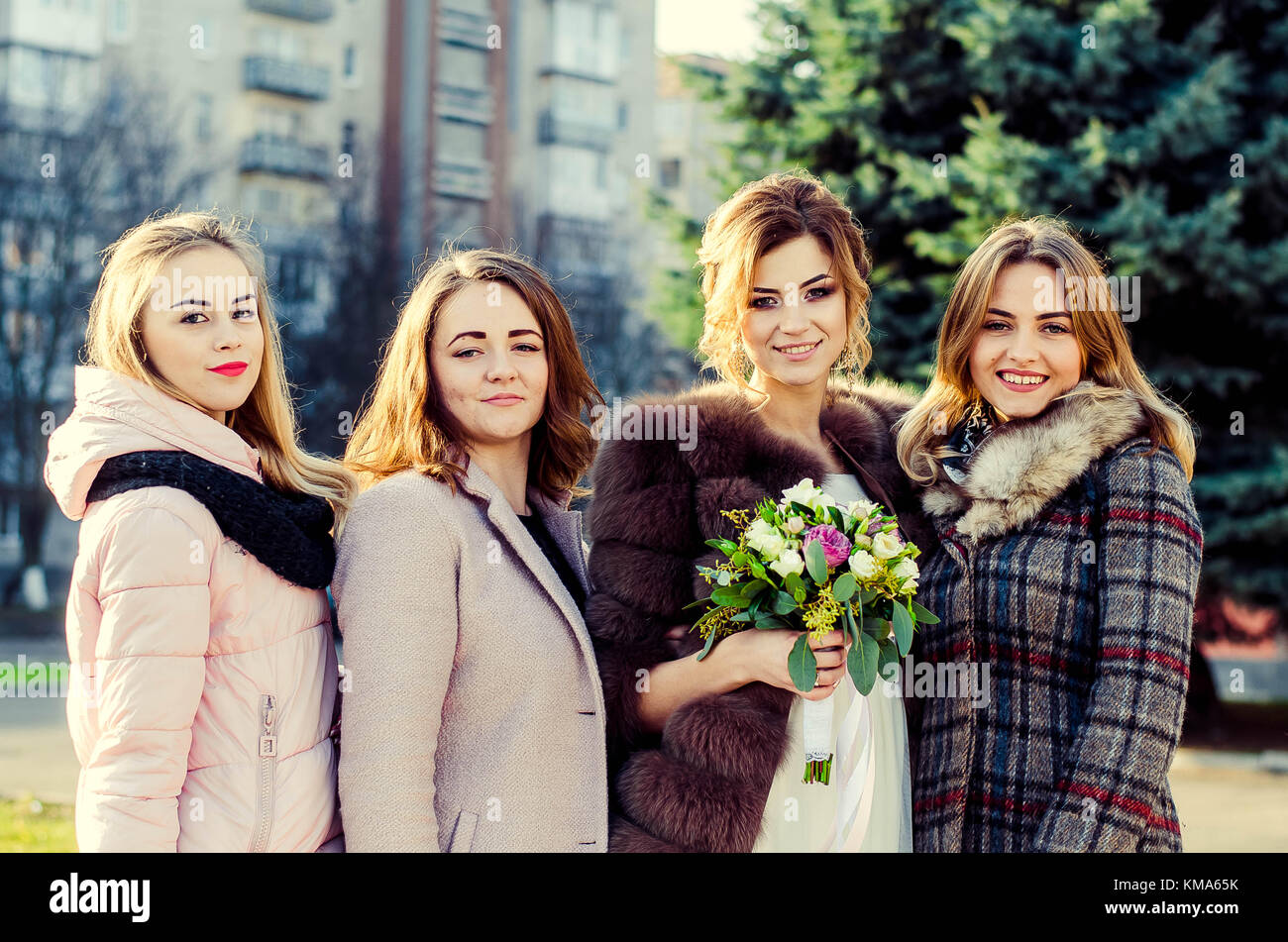 Ukraine, Lutsk - 24.11.2017: the Wedding ceremony. Lovers of nature ...