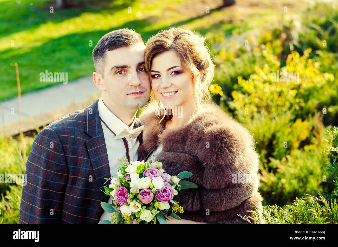 Ukraine, Lutsk - 24.11.2017: the Wedding ceremony. Lovers of nature ...