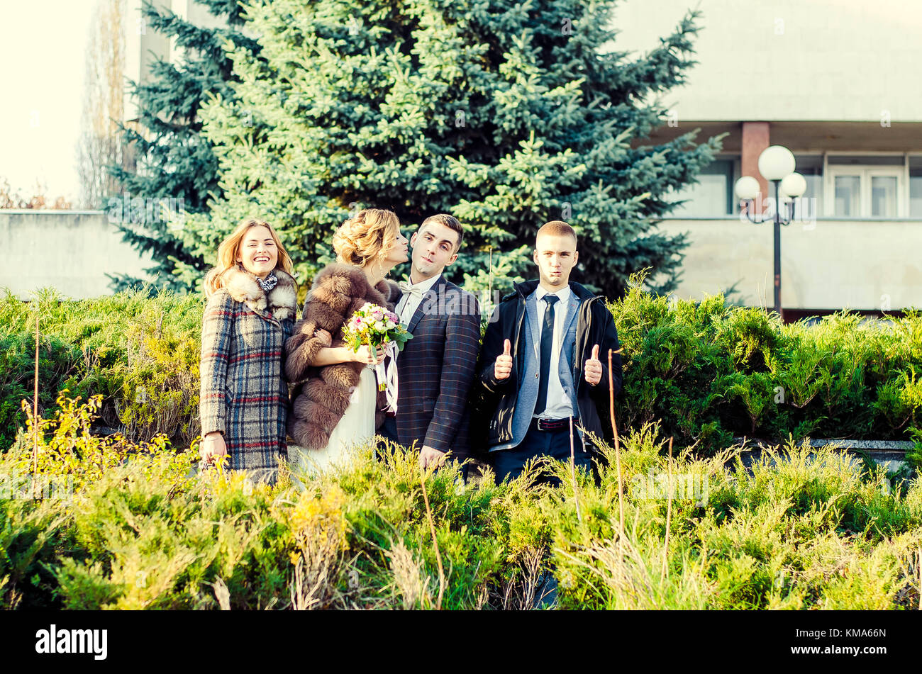 Ukraine, Lutsk - 24.11.2017: the Wedding ceremony. Lovers of nature ...