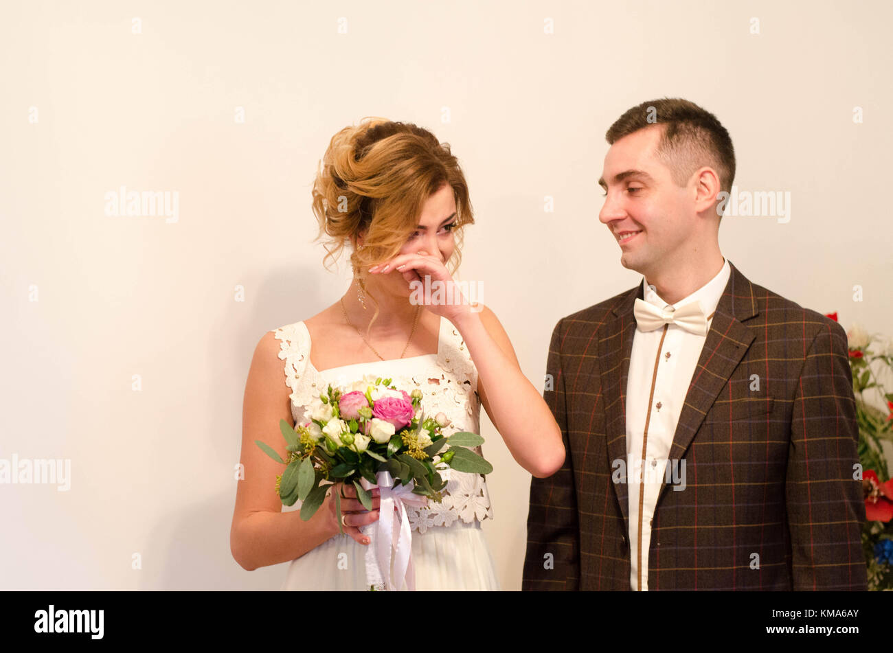 Ukraine, Lutsk - 24.11.2017: the Wedding ceremony. Lovers of nature ...