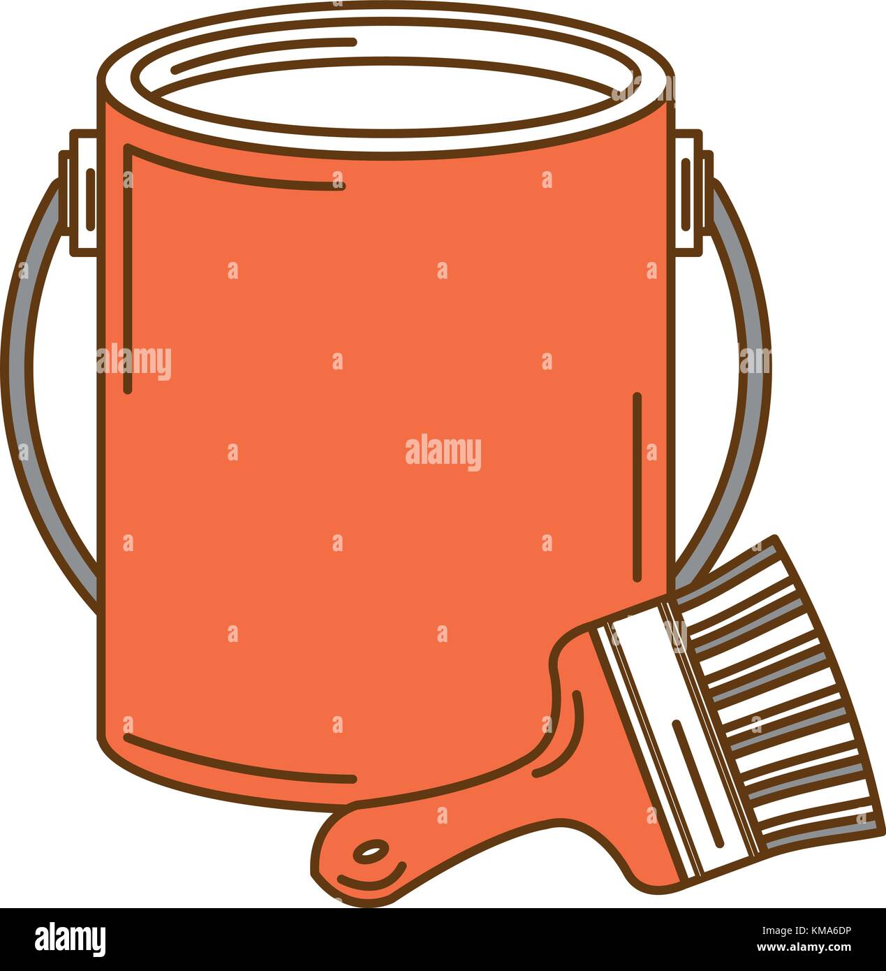 paint brush with pot vector illustration design Stock Vector Image ...