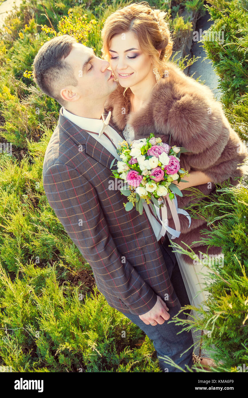 Ukraine, Lutsk - 24.11.2017: the Wedding ceremony. Lovers of nature ...