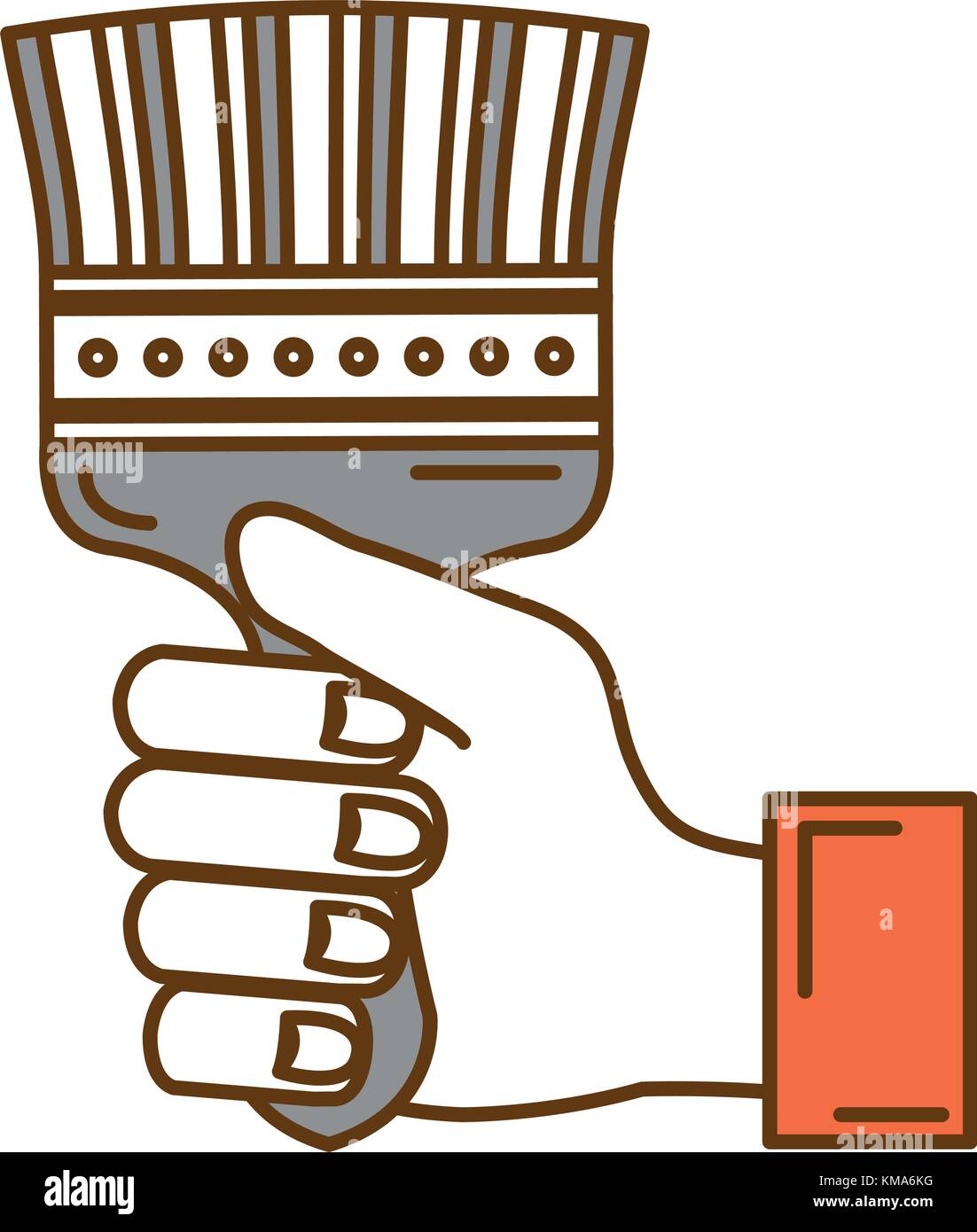 hand with paint brush vector illustration design Stock Vector Image ...