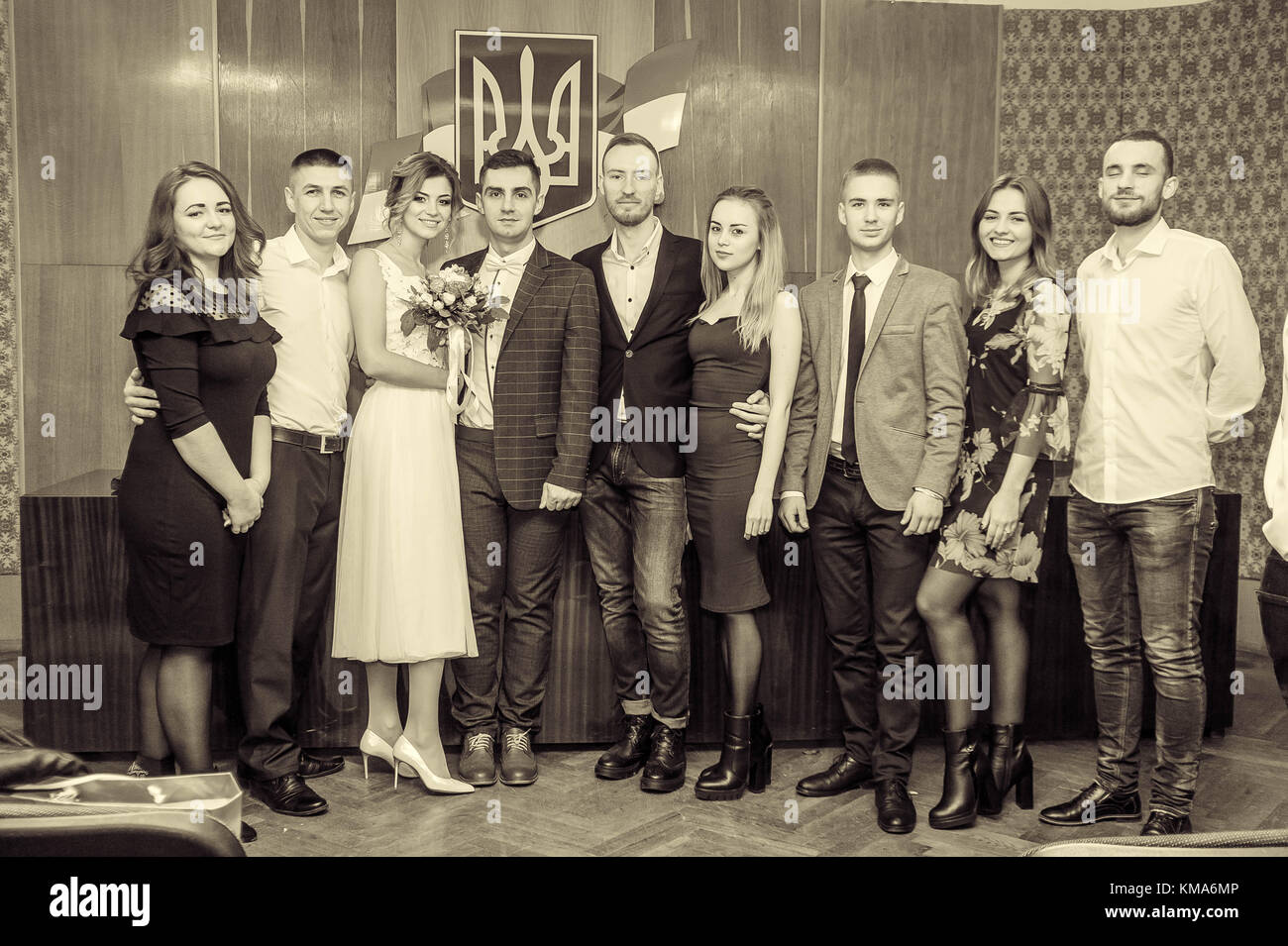 Ukraine, Lutsk - 24.11.2017: the Wedding ceremony. Lovers of nature ...