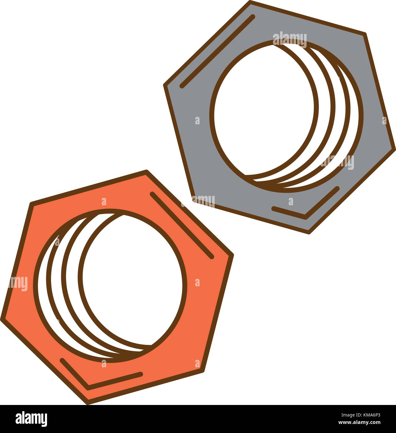 Hexagonal nut Stock Vector Images - Alamy