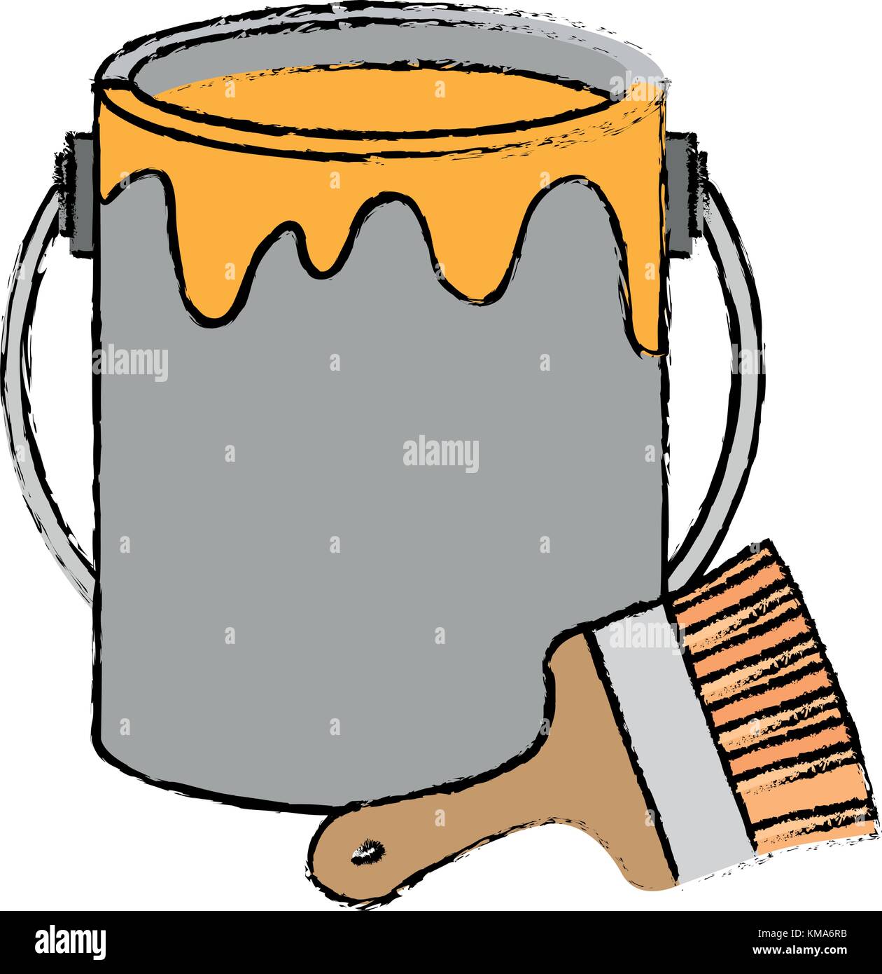 paint brush with pot vector illustration design Stock Vector Image ...