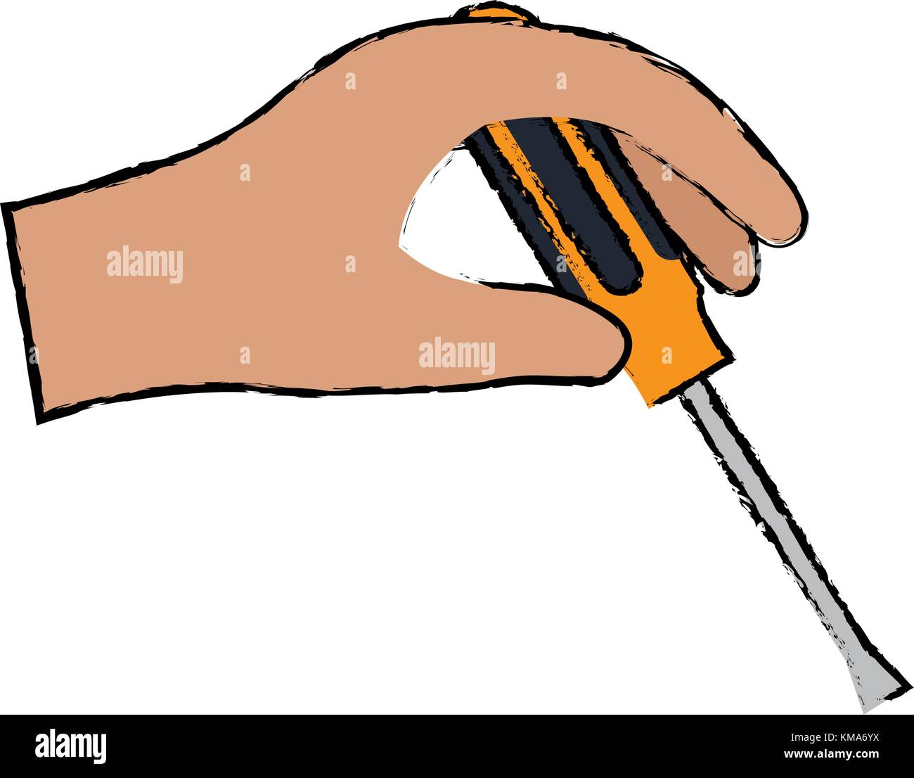 hand with screwdriver tool vector illustration design Stock Vector ...