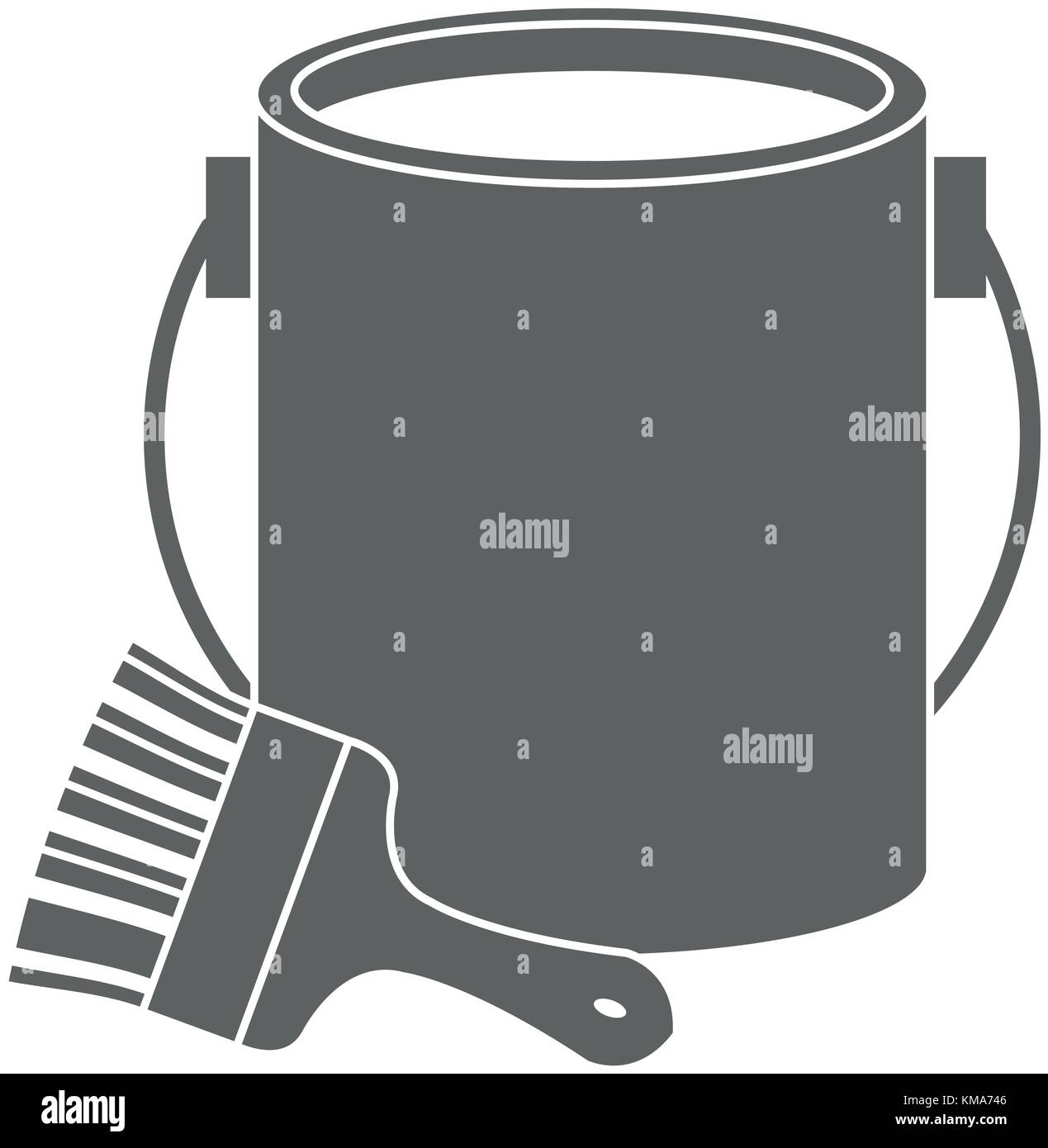 paint brush with pot vector illustration design Stock Vector Image ...