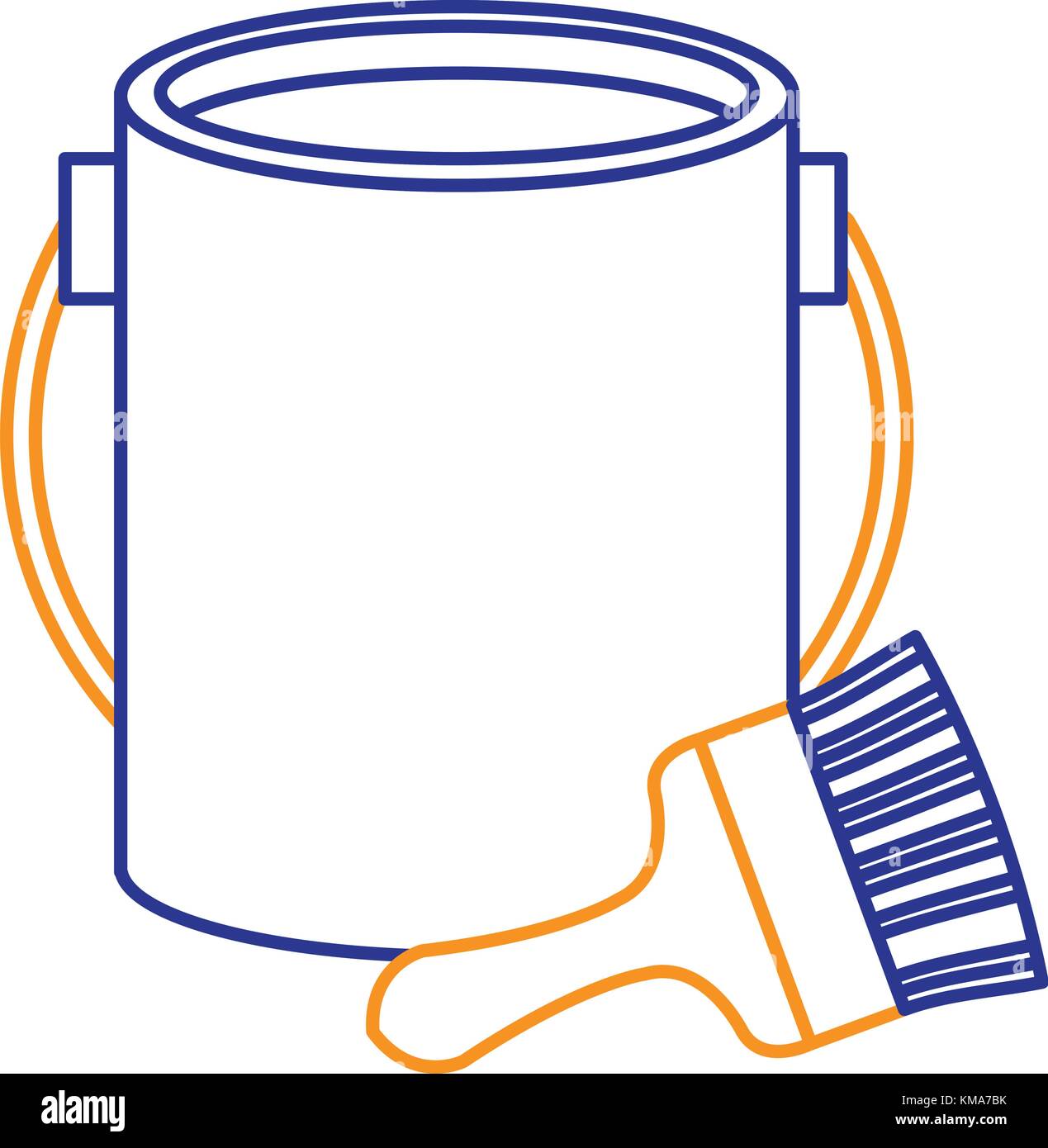 paint brush with pot vector illustration design Stock Vector Image ...