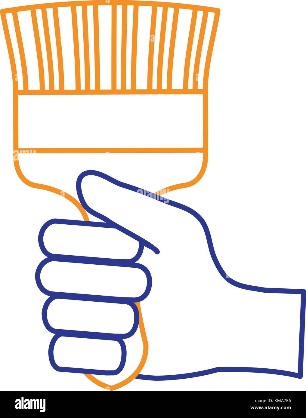 hand with paint brush vector illustration design Stock Vector Image ...