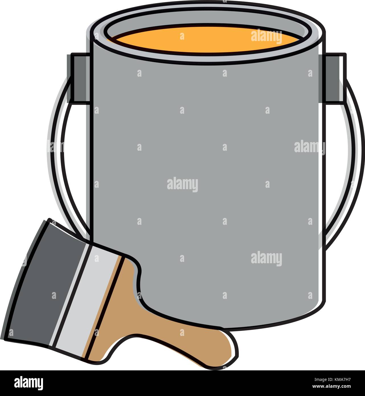 paint brush with pot vector illustration design Stock Vector Image ...