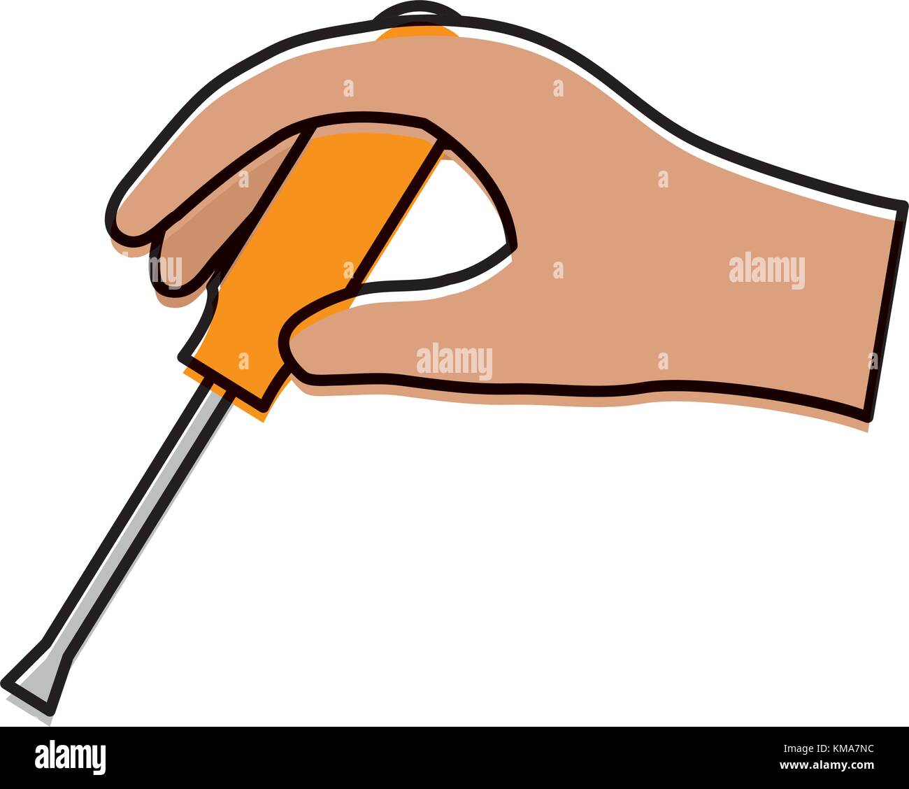 hand with screwdriver tool vector illustration design Stock Vector ...