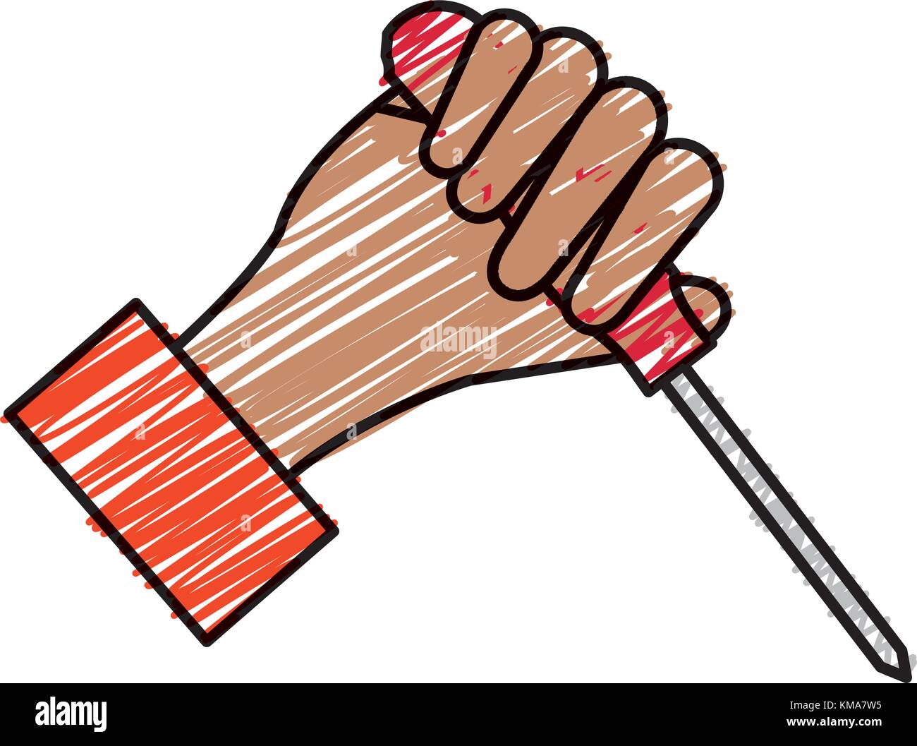 hand with screwdriver tool vector illustration design Stock Vector ...