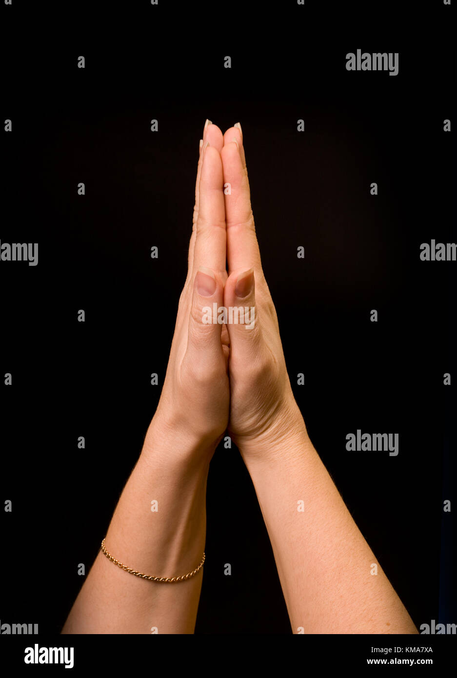 hands together symbolizing prayer and gratitude Stock Photo - Alamy