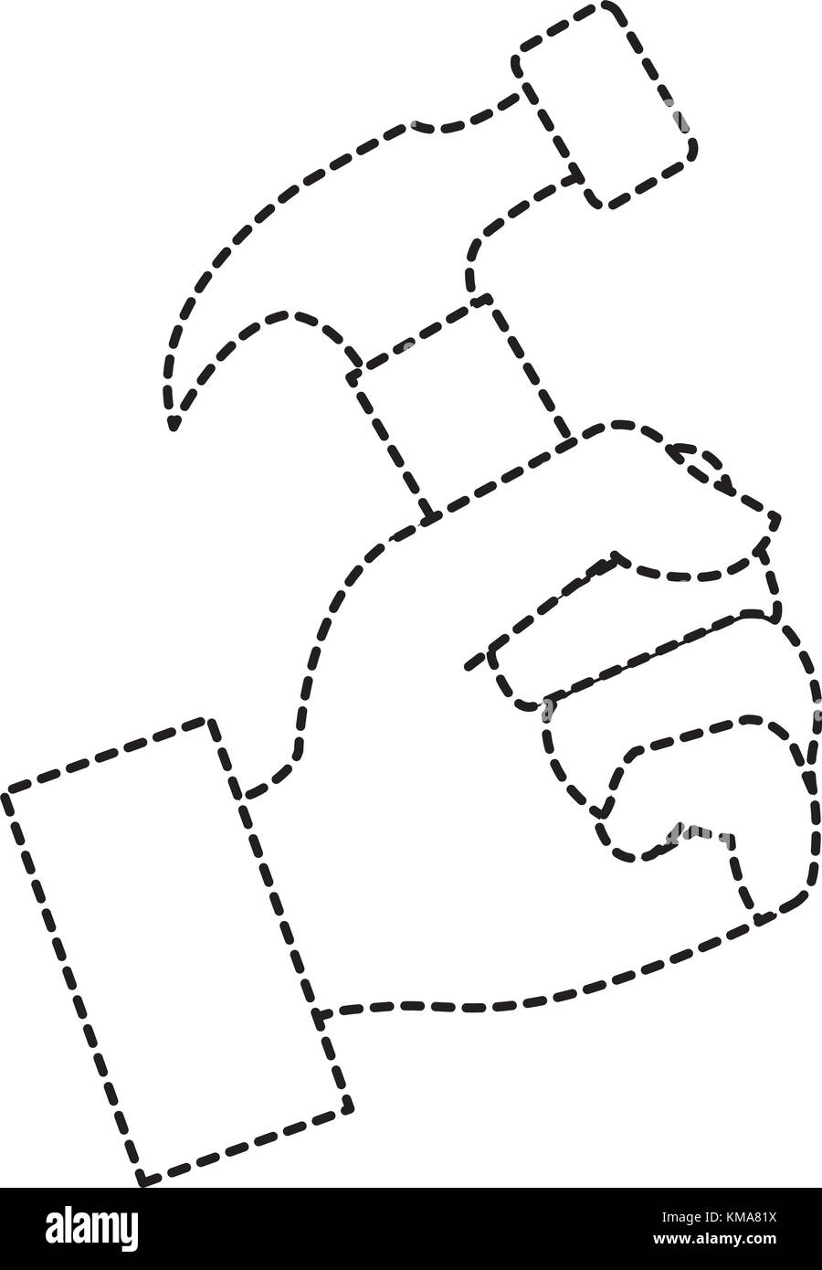 hand with hammer tool isolated icon vector illustration design Stock ...