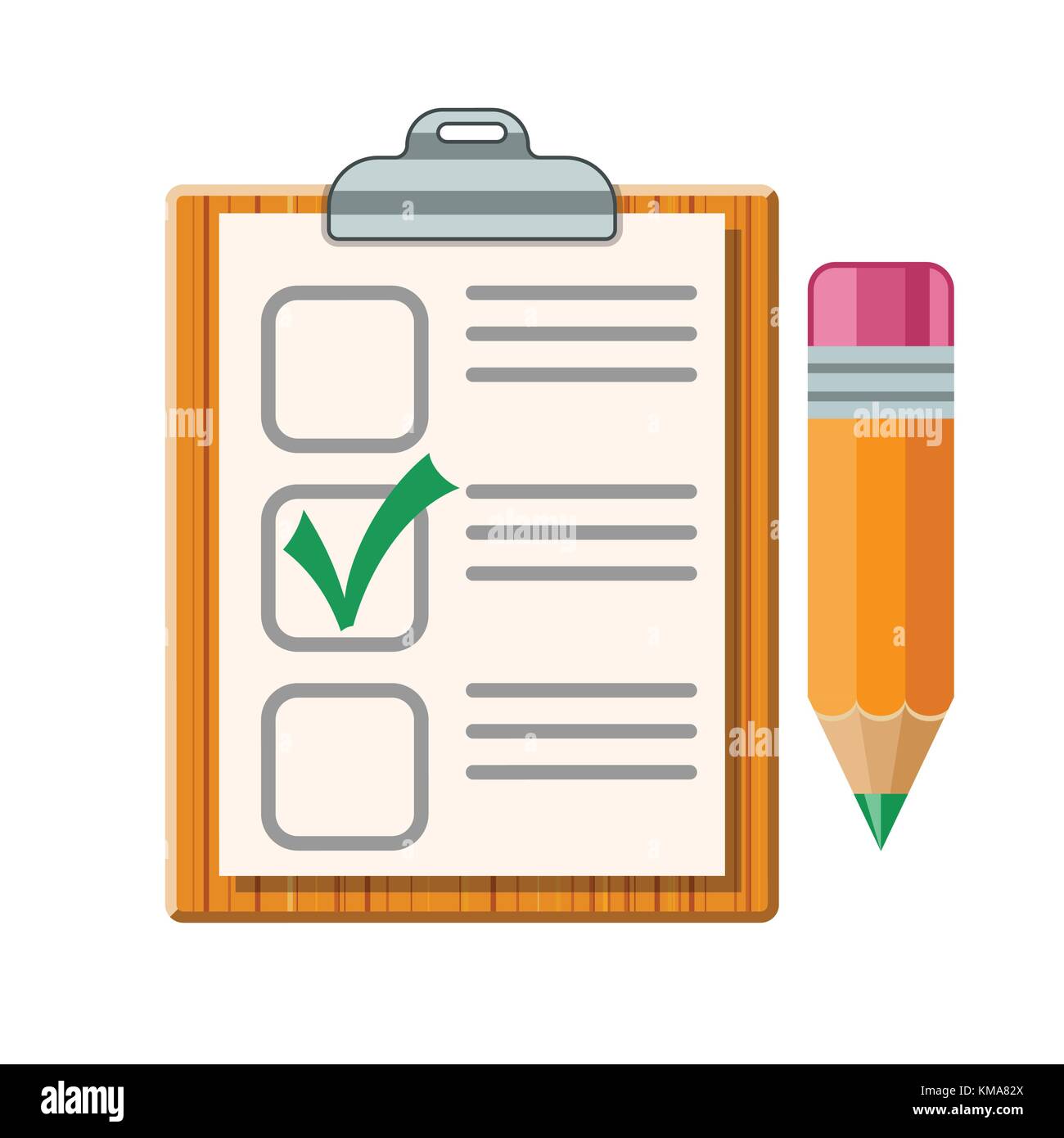Answer sheet with pencil Stock Vector Images - Alamy