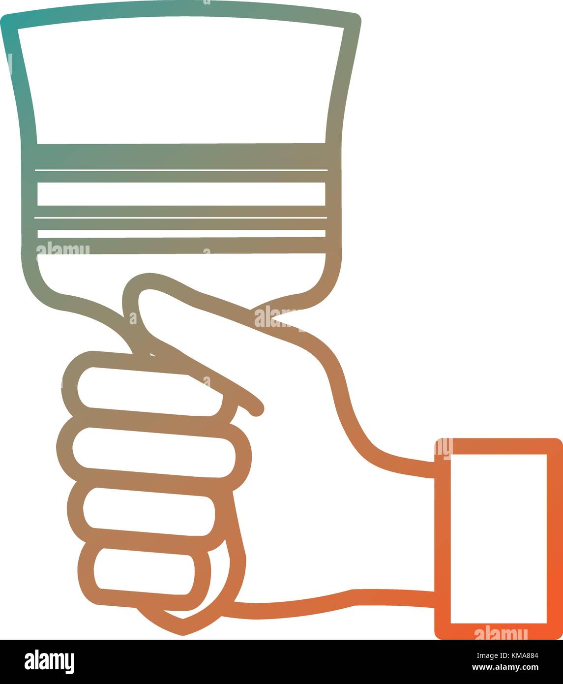 hand with paint brush vector illustration design Stock Vector Image ...