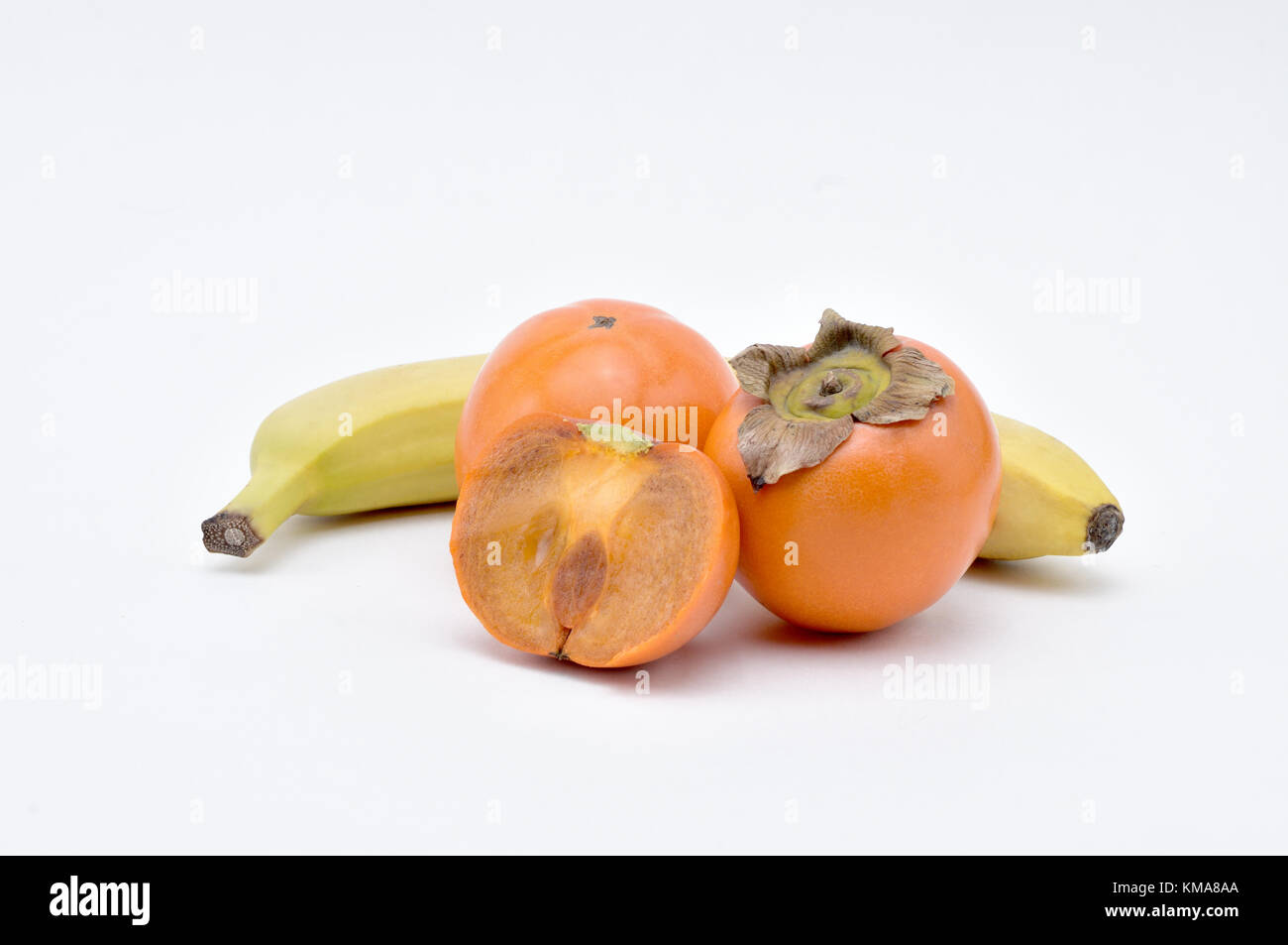 Persimmon,Banana wonderful delicious fruit,southern fruit of orange-red ...