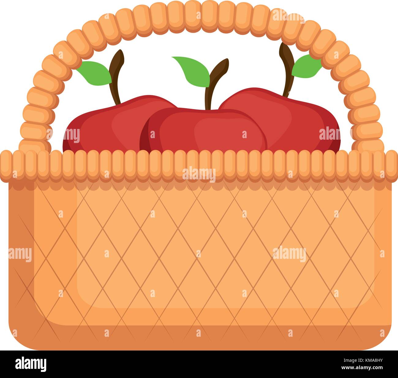 Basket apples icon cartoon Stock Vector Images - Alamy