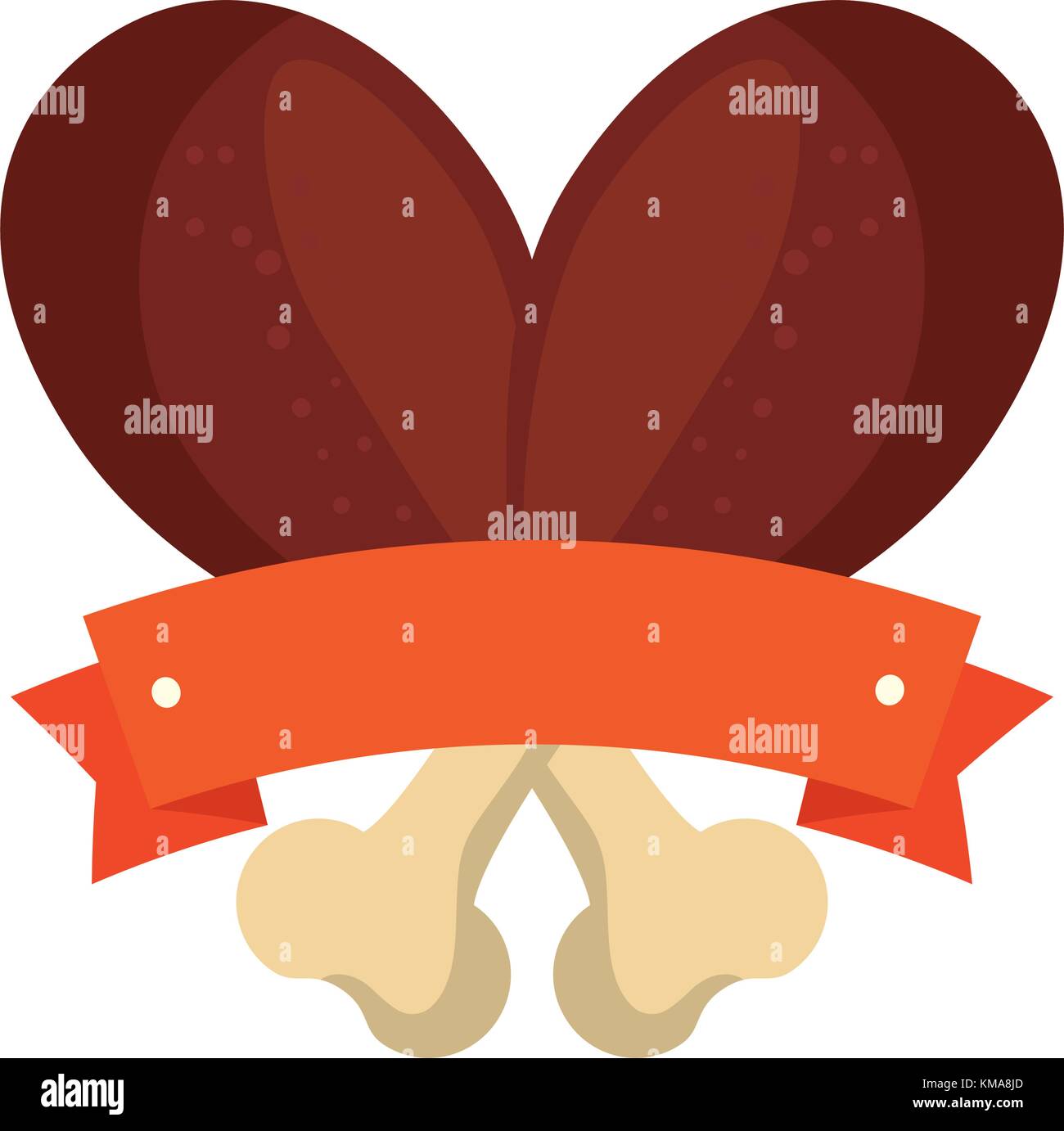 chicken thighs with ribbon vector illustration design Stock Vector ...