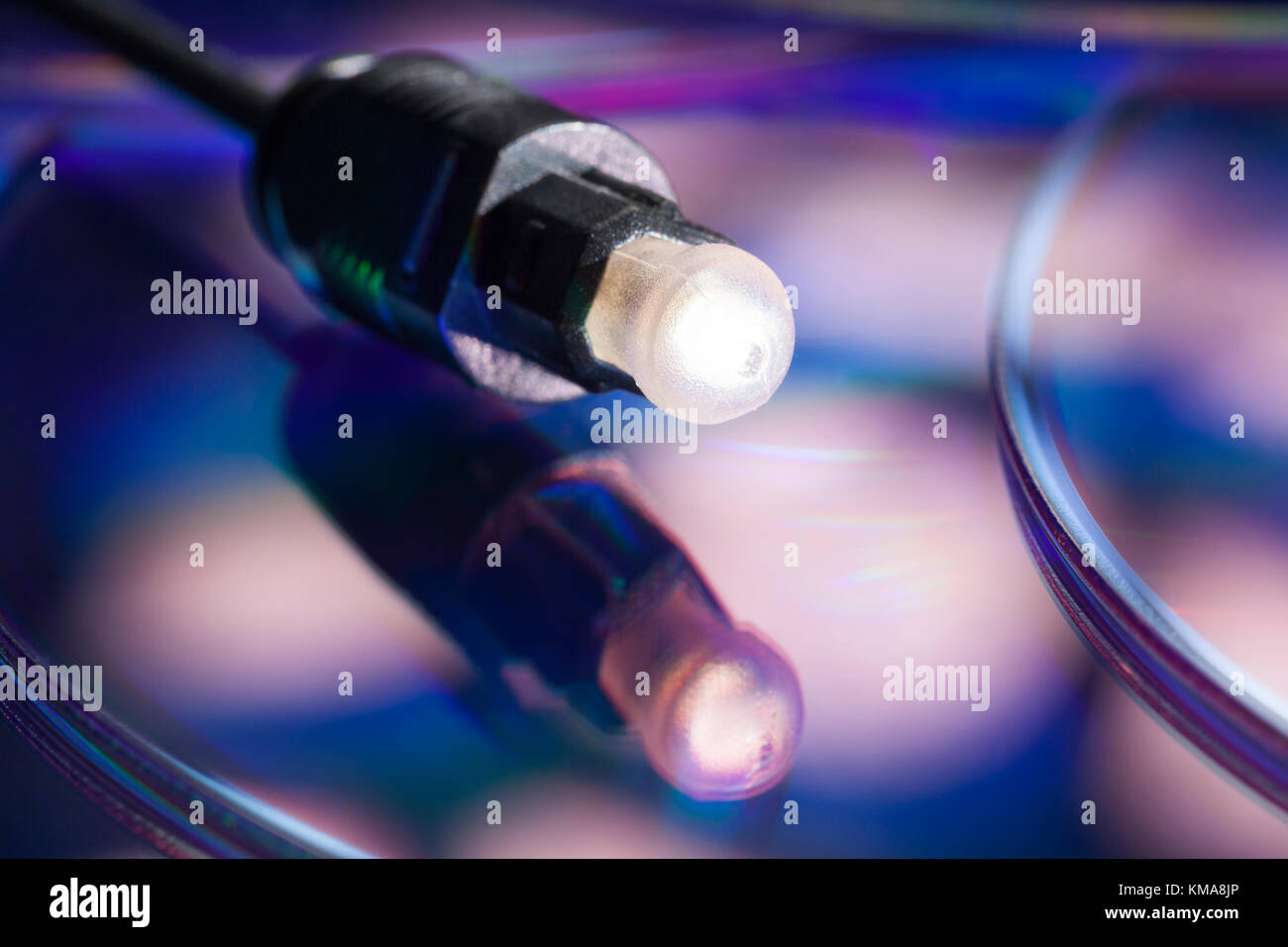 Closeup of a fiber optical connection cable Stock Photo - Alamy