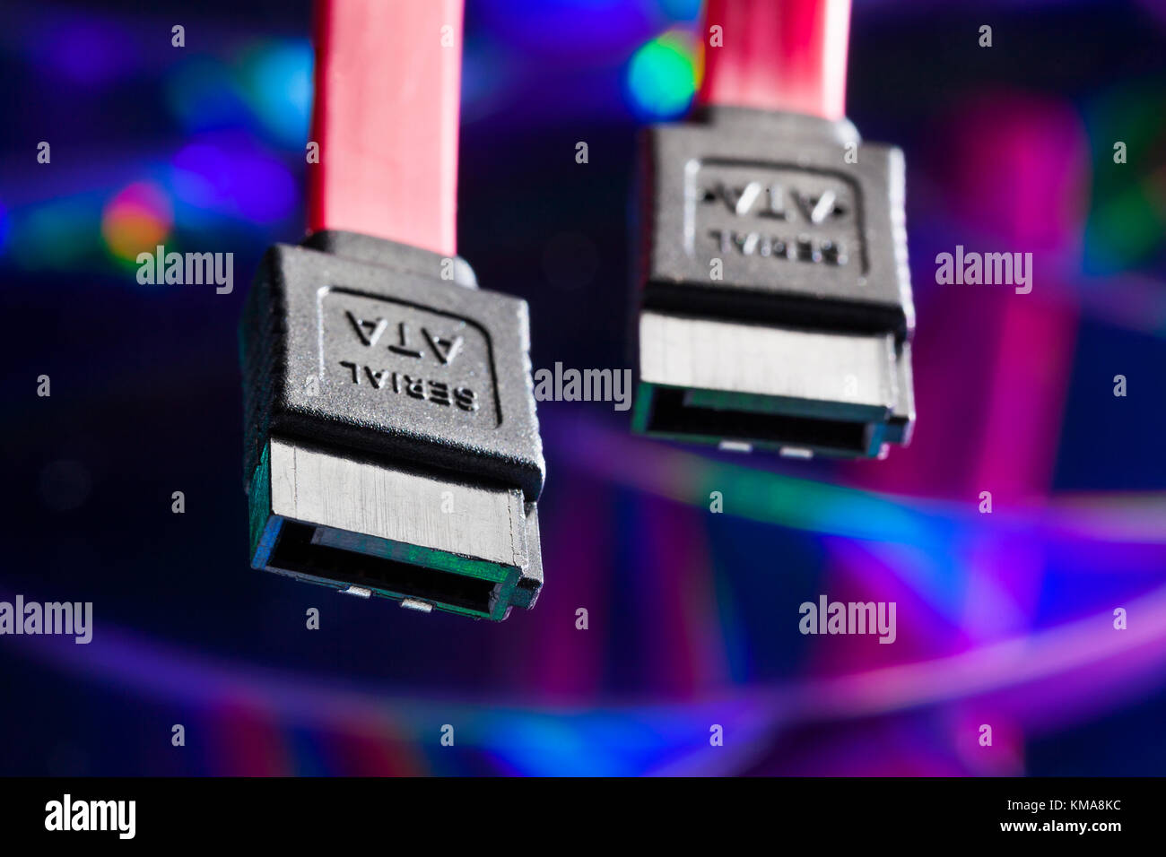 Serial ata connection cable for the hard drive in a pc Stock Photo - Alamy