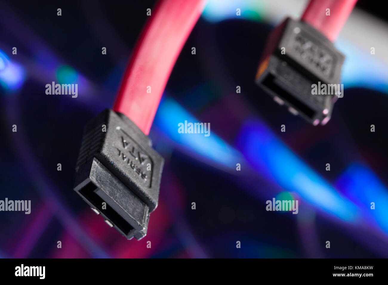 Serial ata connection cable for the hard drive in a pc Stock Photo - Alamy