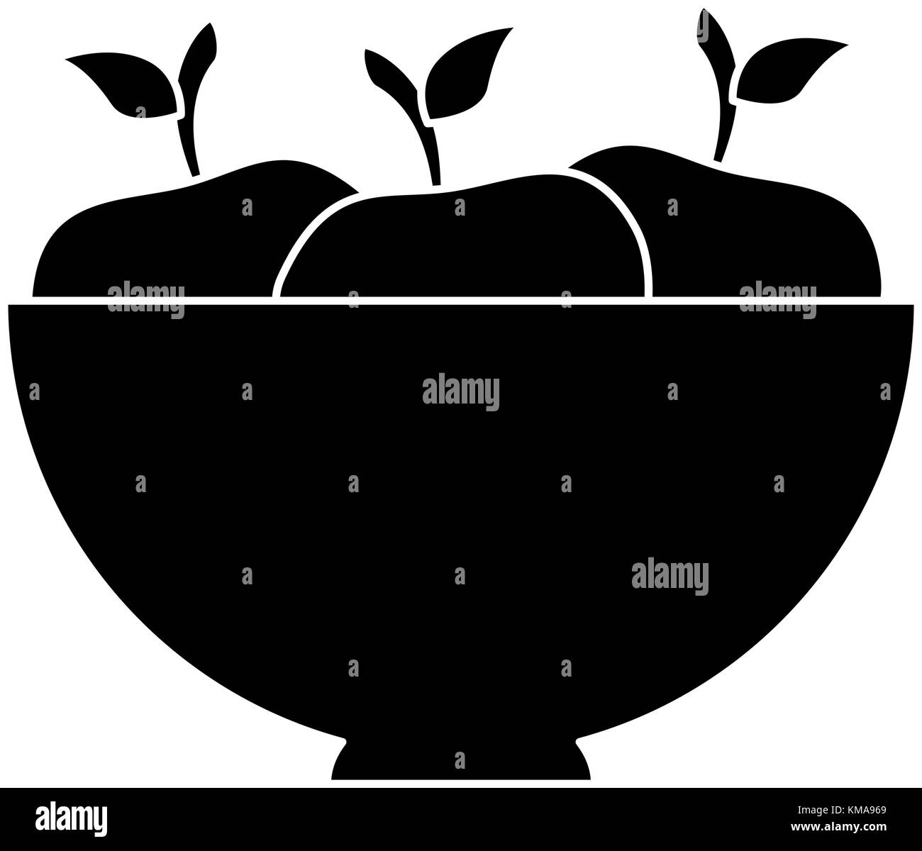 bowl with apples fresh vector illustration design Stock Vector Image ...