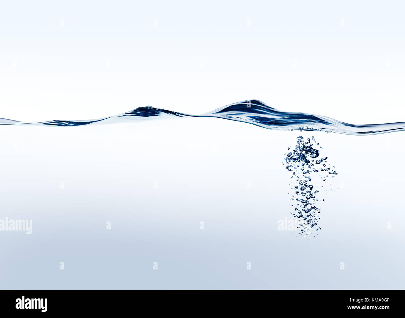 Pure fresh blue water wave with bubbles background Stock Photo - Alamy
