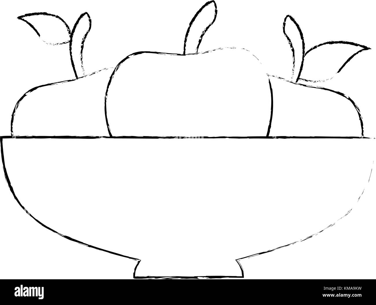 bowl with apples fresh vector illustration design Stock Vector Image ...