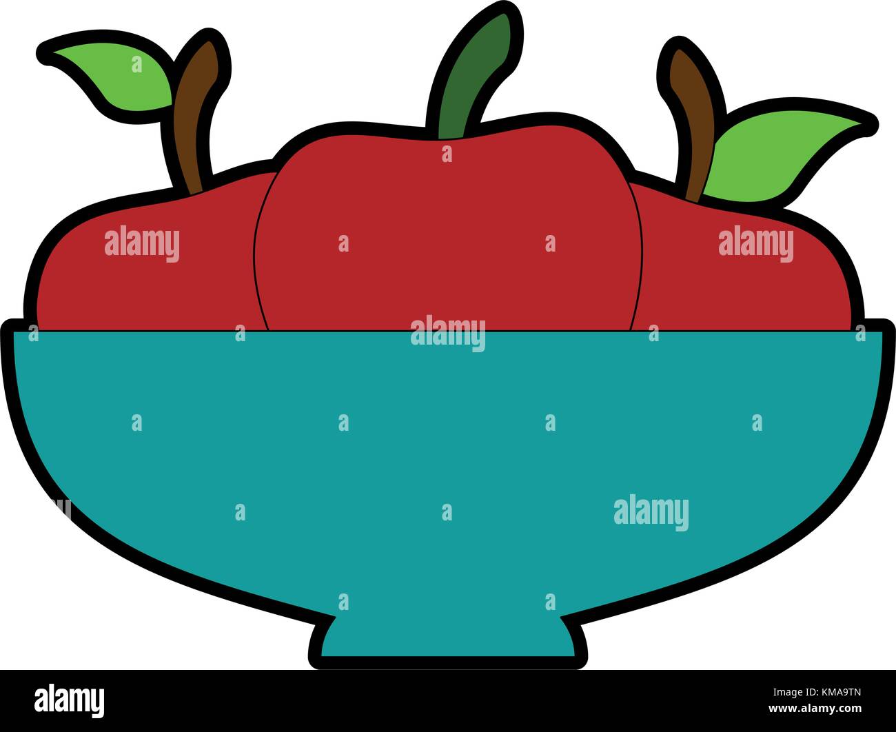 bowl with apples fresh vector illustration design Stock Vector Image ...