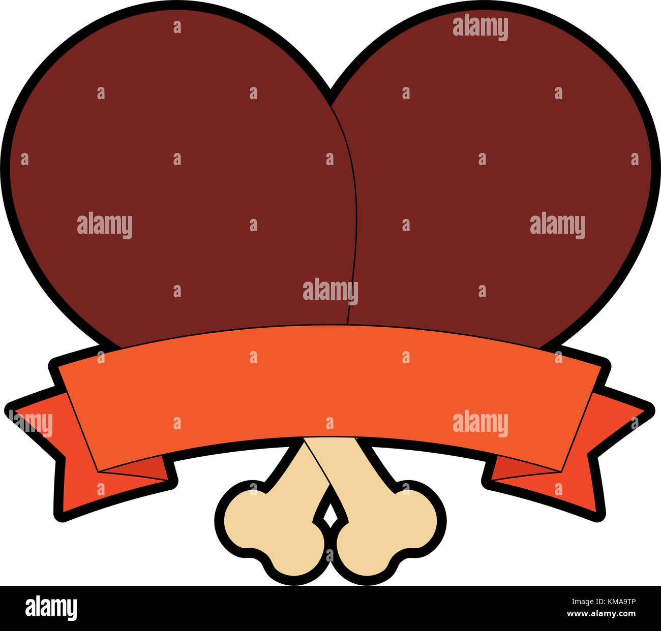 chicken thighs with ribbon vector illustration design Stock Vector ...