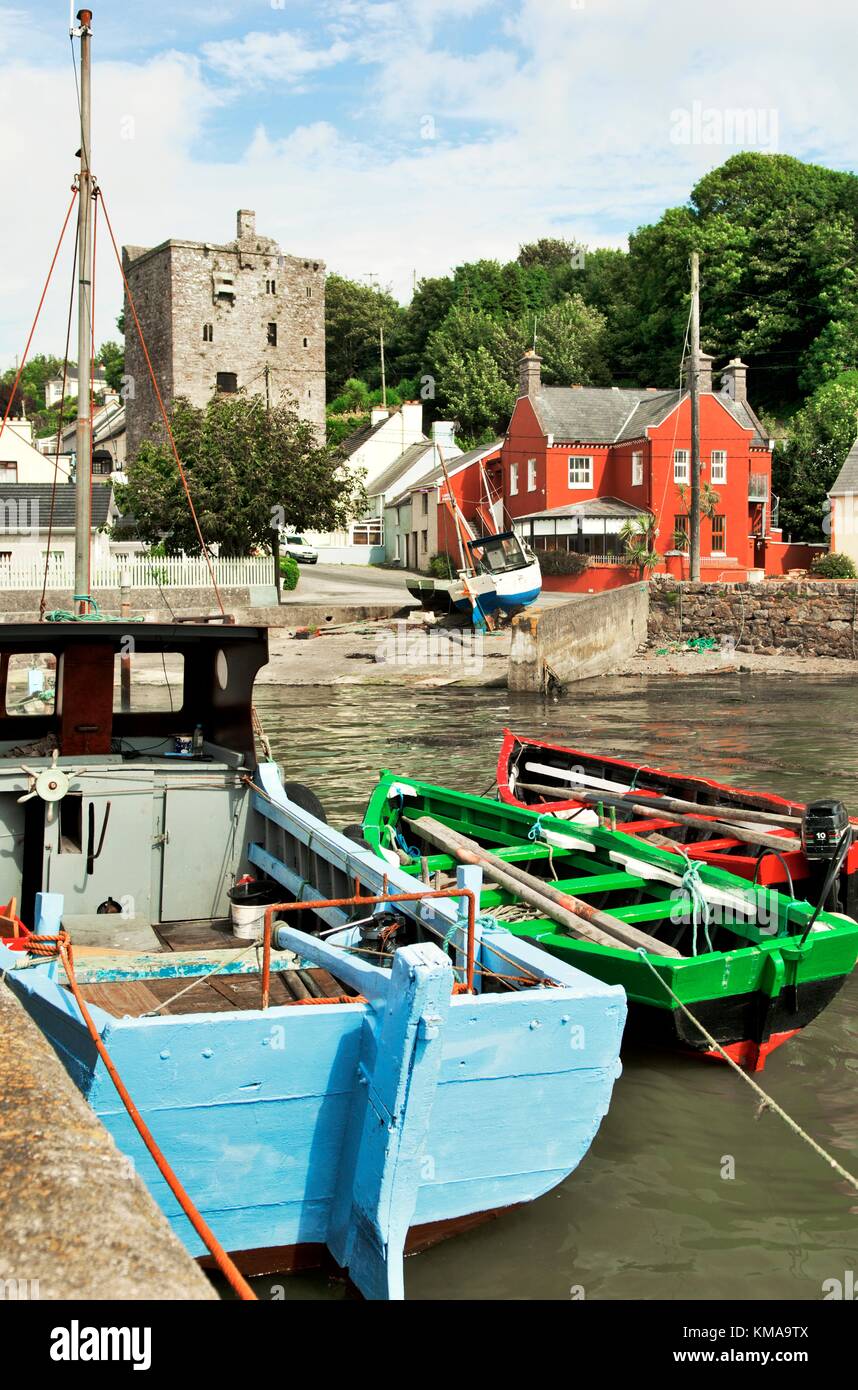 Harbour and 15 C. Norman castle at Ballyhack village on the estuary of ...