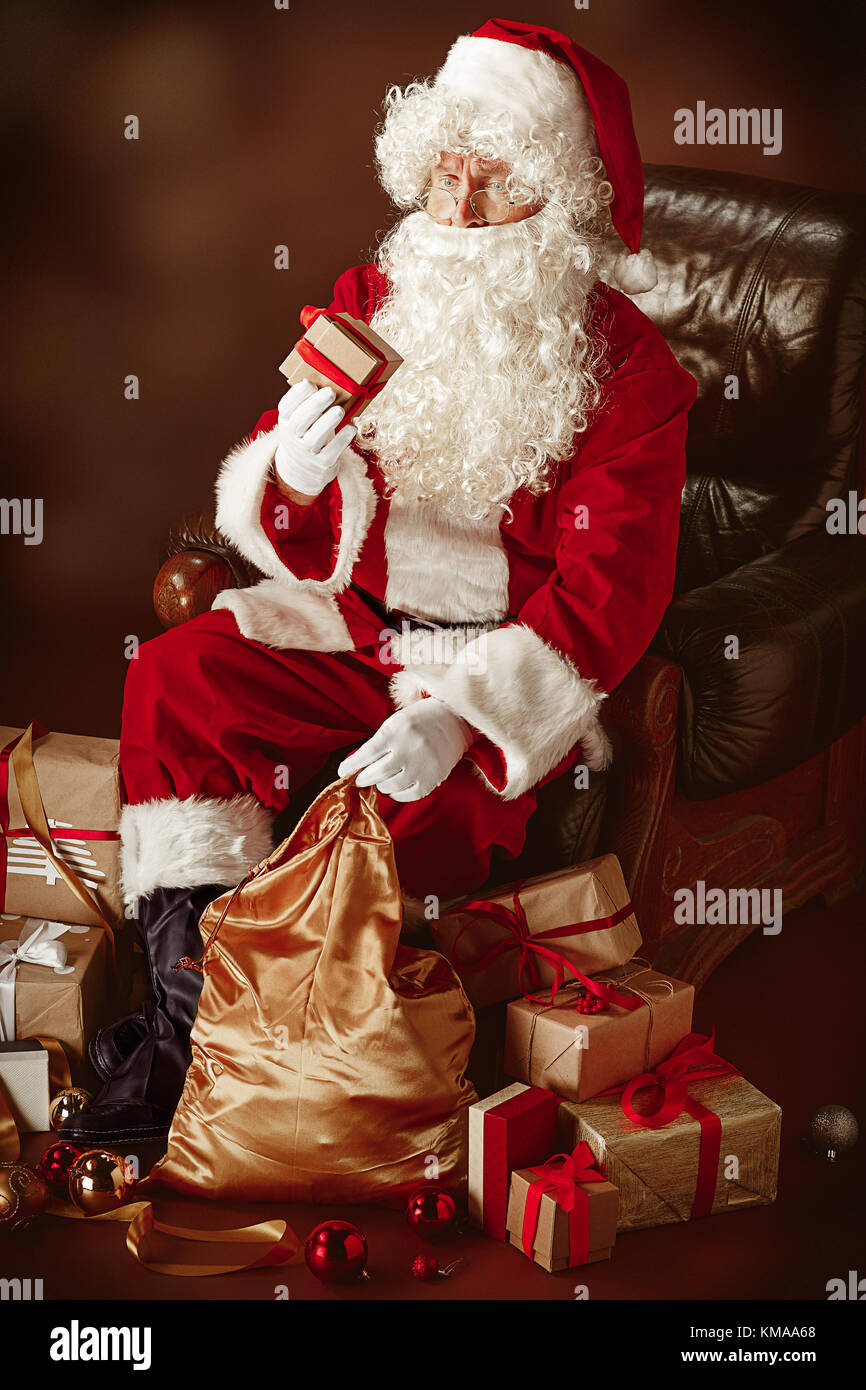 Portrait of Man in Santa Claus Costume Stock Photo - Alamy