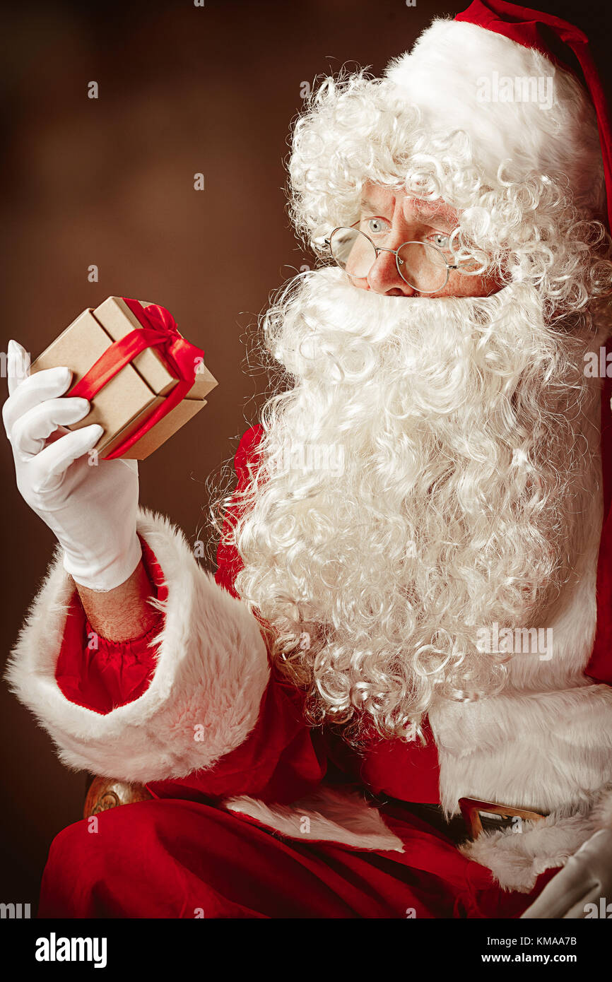 Portrait of Man in Santa Claus Costume Stock Photo - Alamy