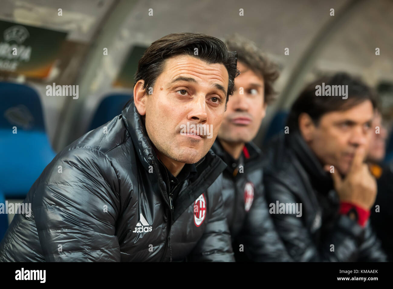 Athens, Greece - November 2, 2017: Coach of Milan Vincenzo Montella ...