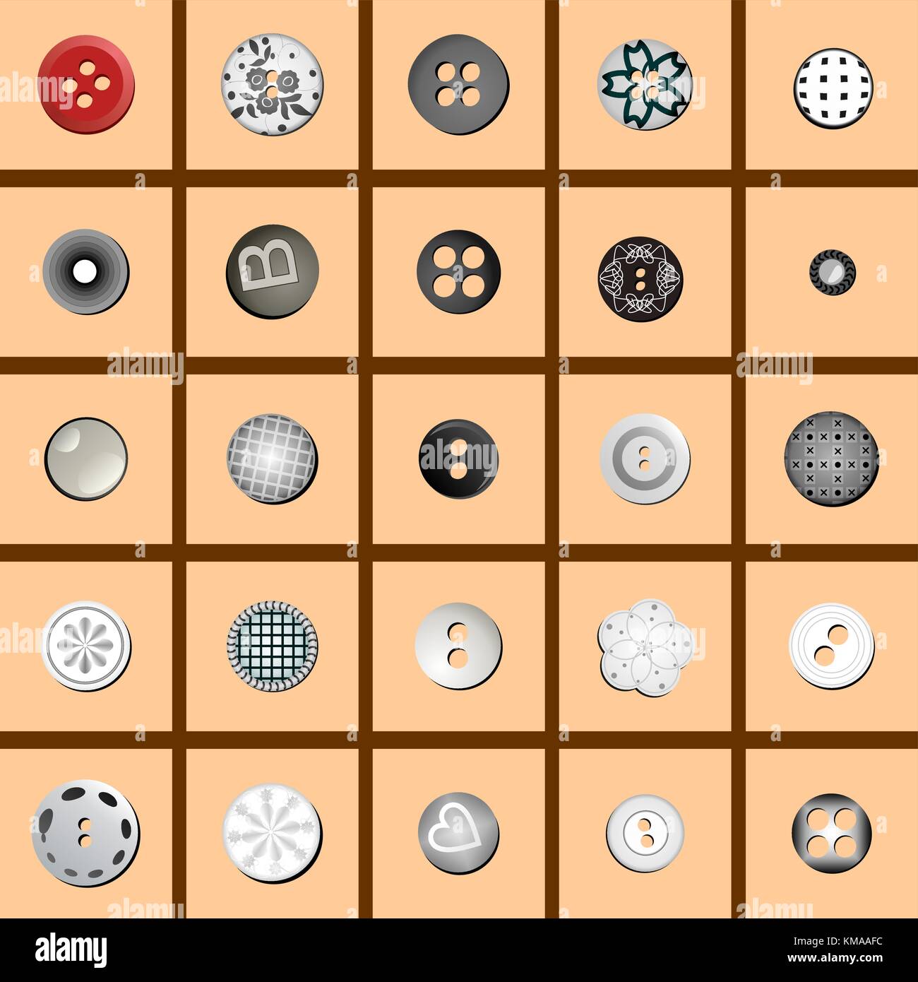 Multicolored sewing buttons with a pattern Stock Vector Image & Art - Alamy