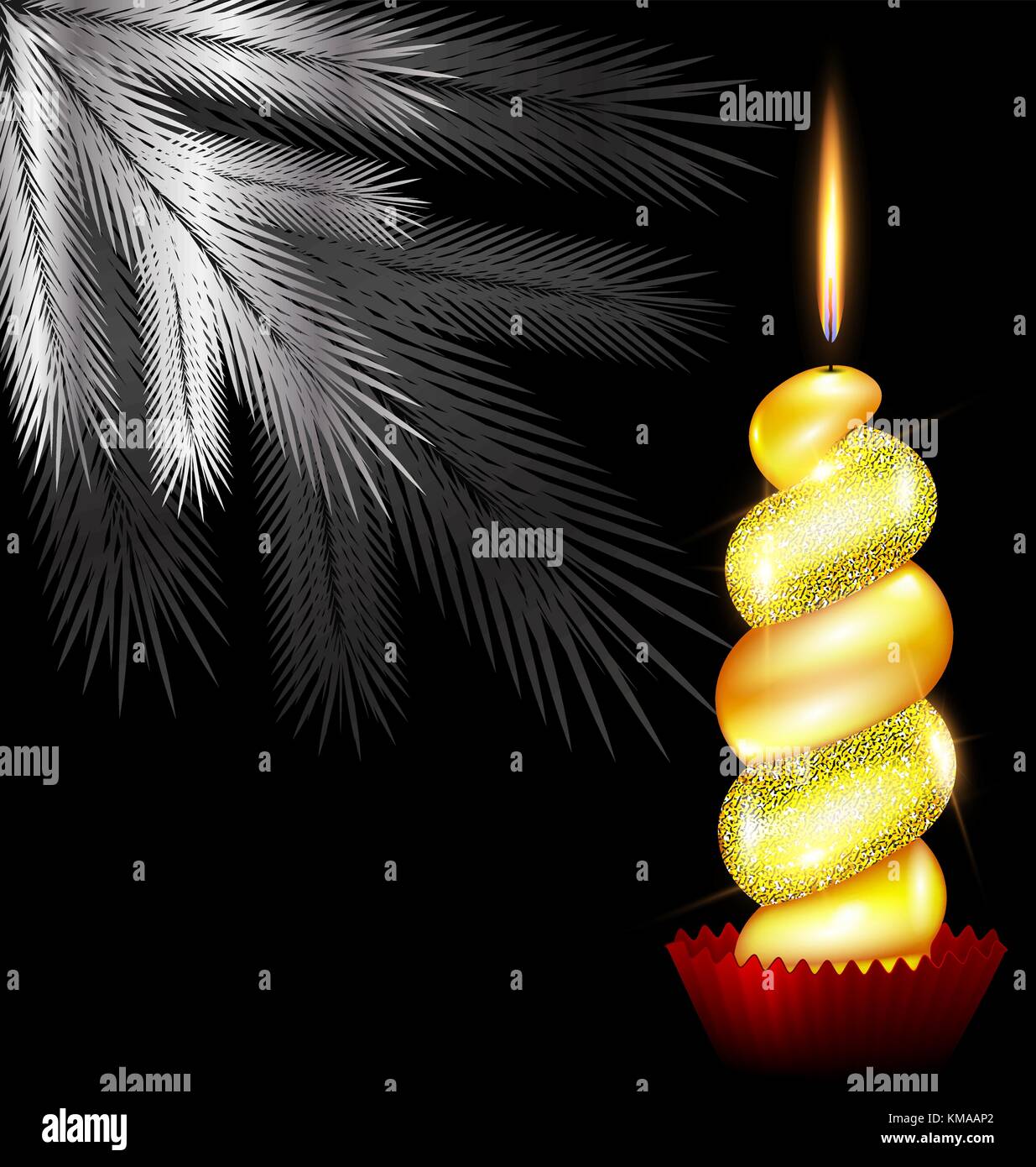 white tree and yellow candle Stock Vector Image & Art - Alamy