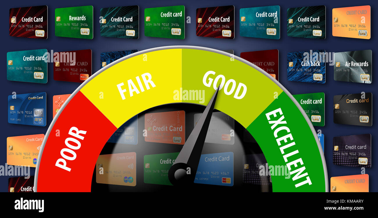 Here is a credit bureau credit score meter that is a dial with a needle ...