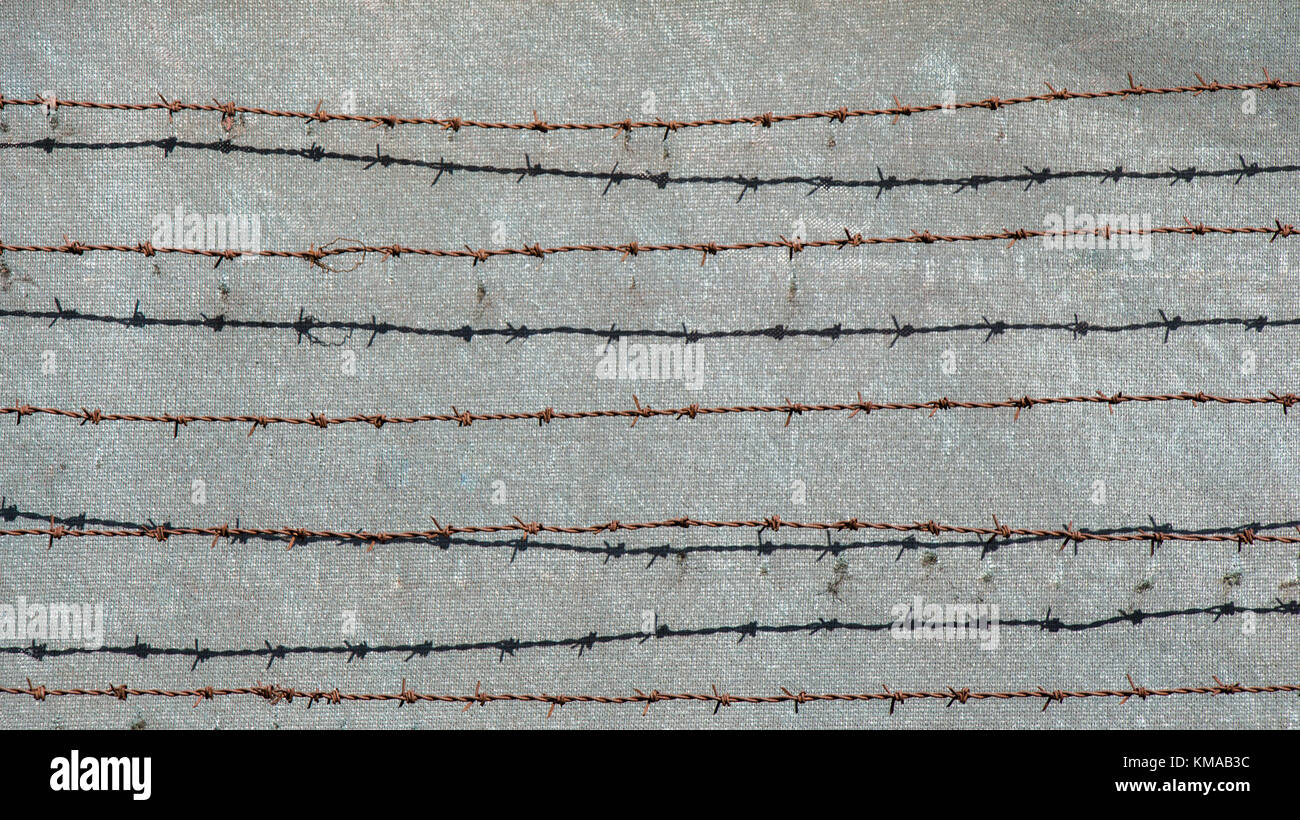 barbed wire fence used for protection purposes Stock Photo - Alamy