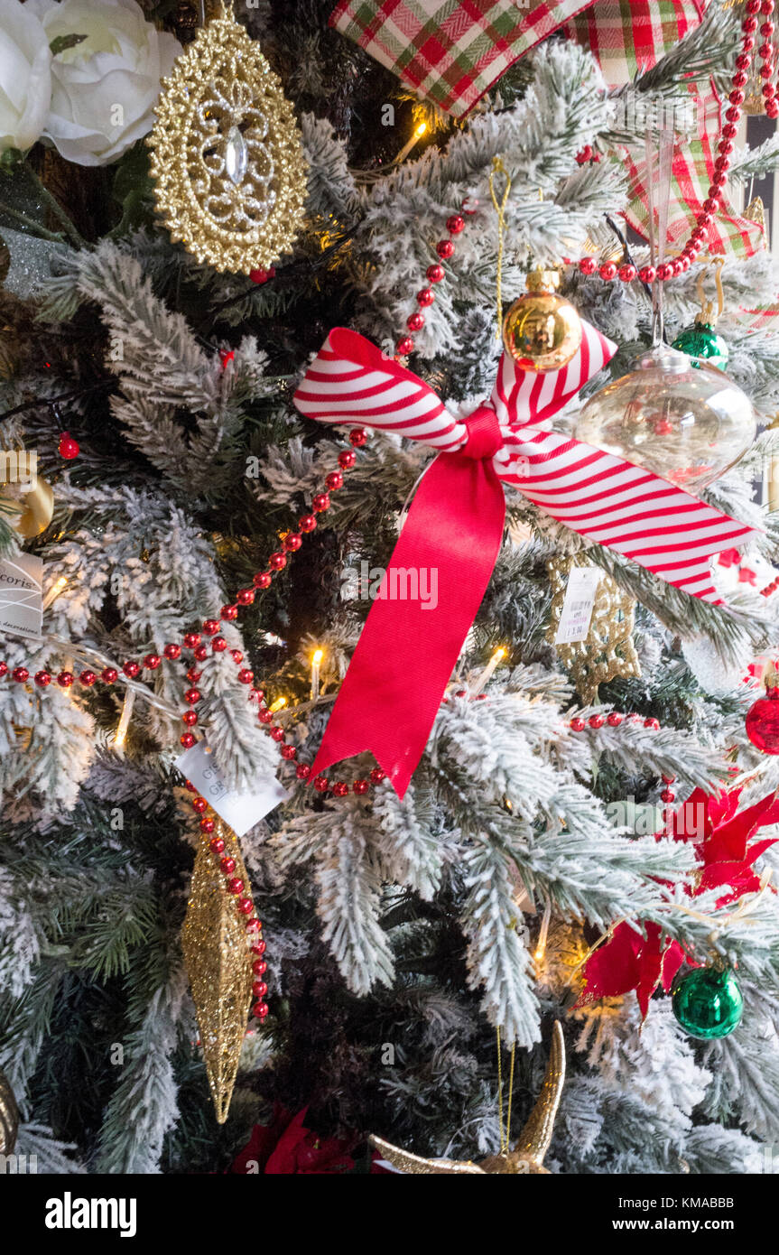 Close up of a Christmas tree and decorations Stock Photo - Alamy