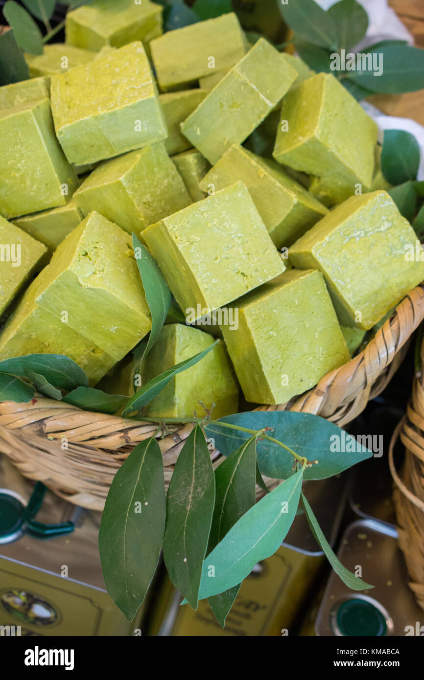 Collection of bars of fragrant hand made organic soap Stock Photo - Alamy